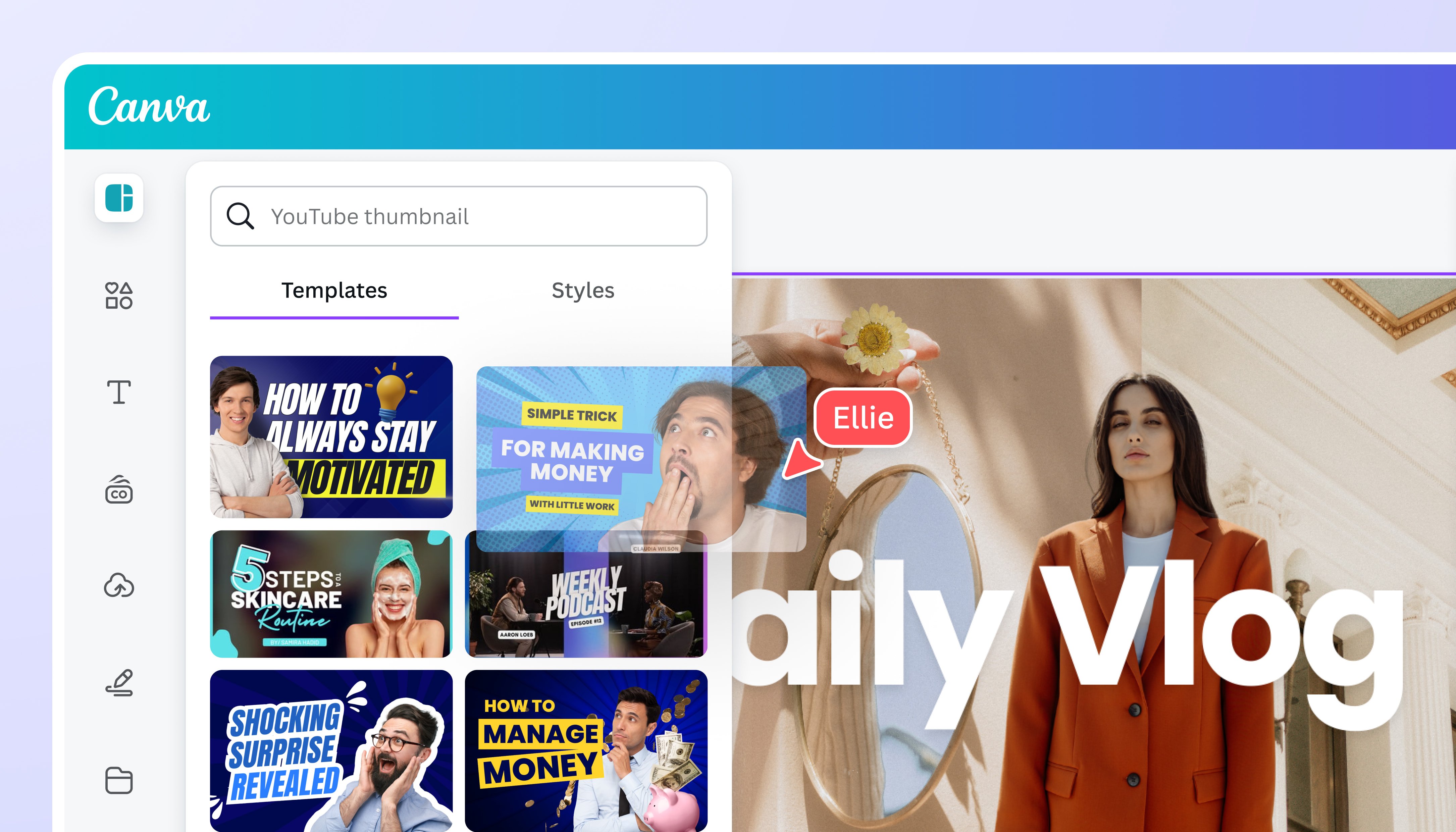 Canva के फ्री थंबनेल मेकर से यूट्यूब (YouTube) थंबनेल बनाएं