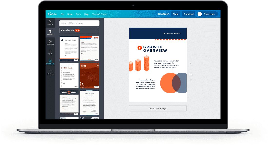 Come creare report aziendali e relazioni online gratis | Canva