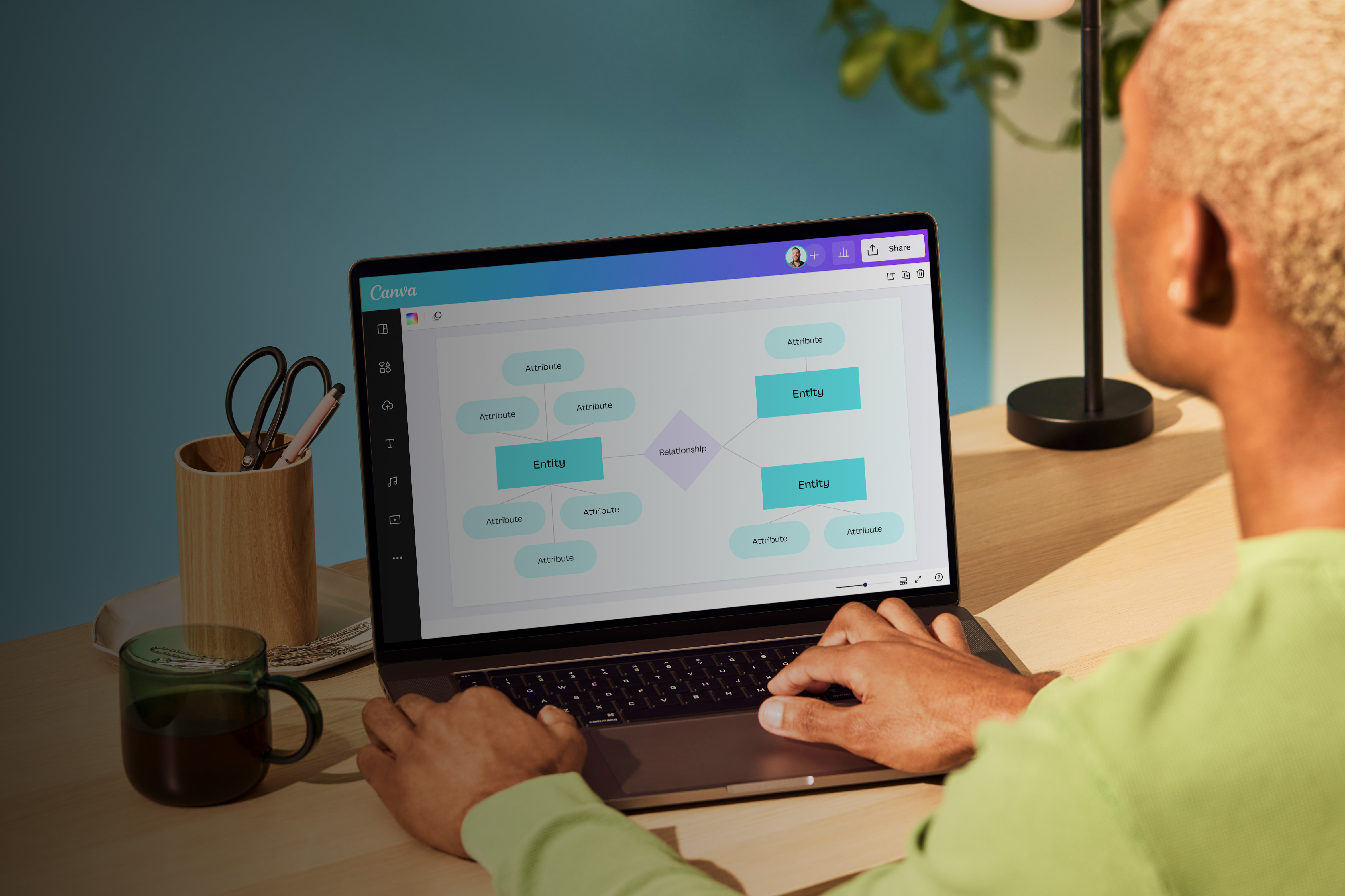 Crear diagrama entidad relación gratis en línea | Canva