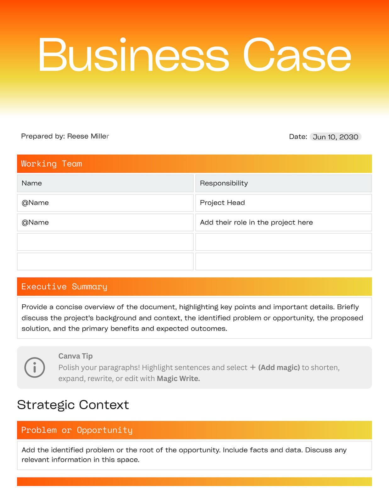 How to Write a Business Case (Examples and Templates) | Canva