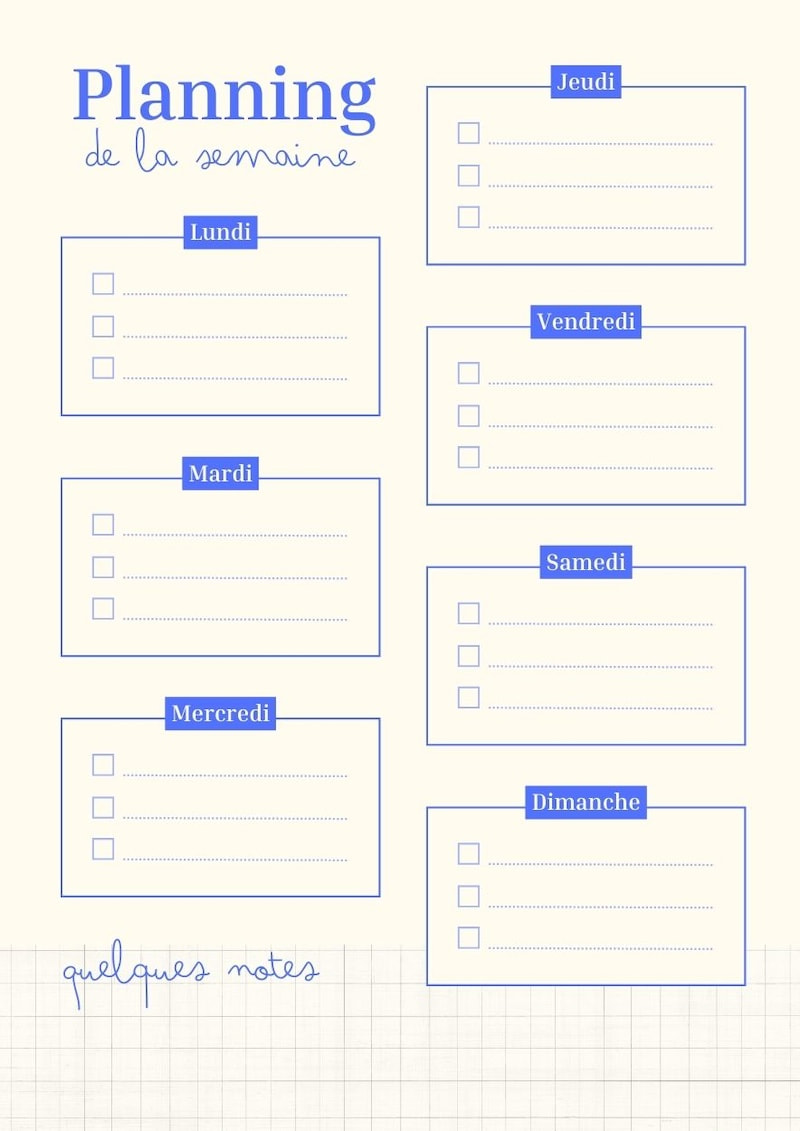 20 modèles de plannings gratuits à imprimer | Canva
