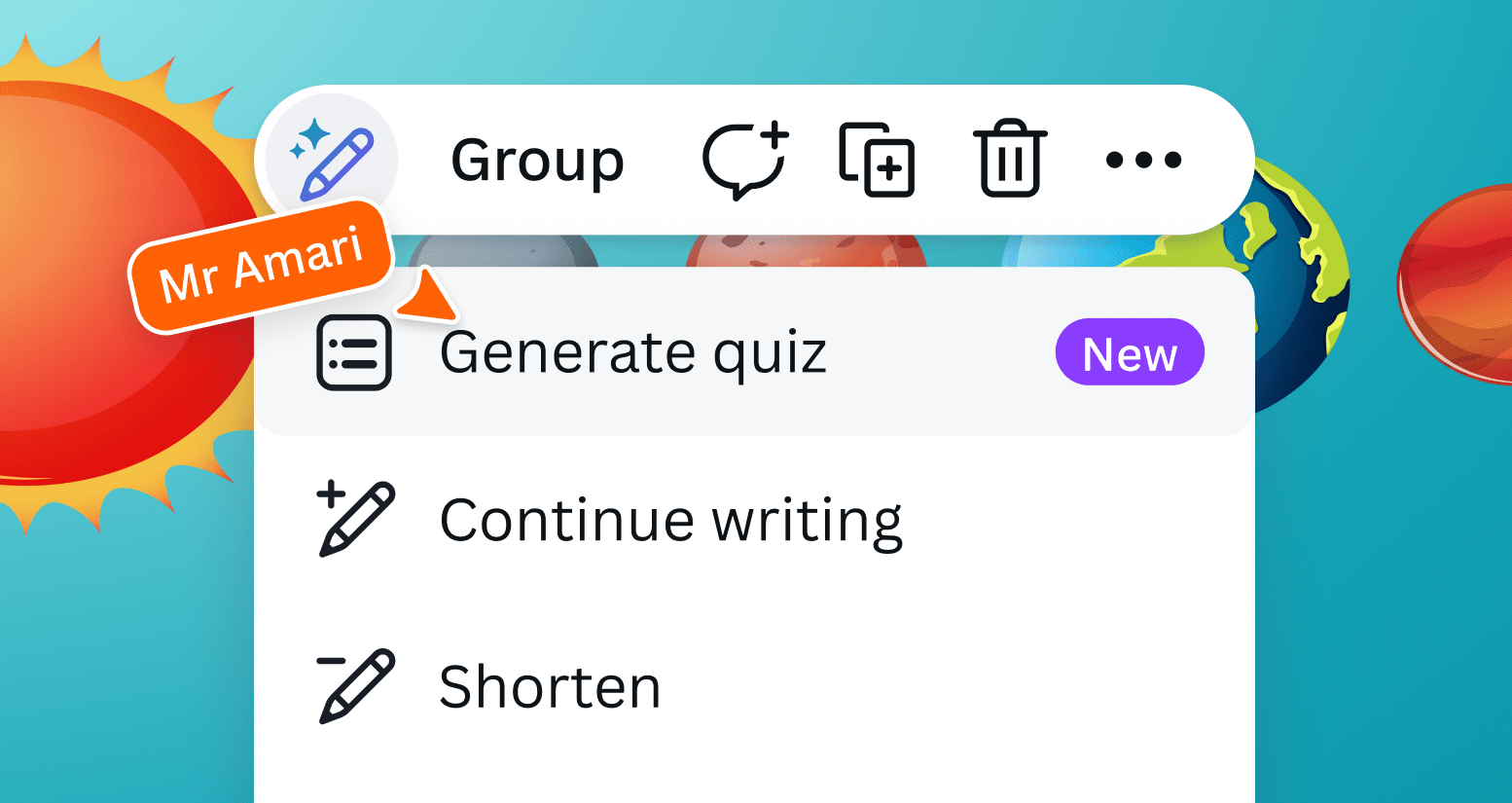 Interactive features for learning