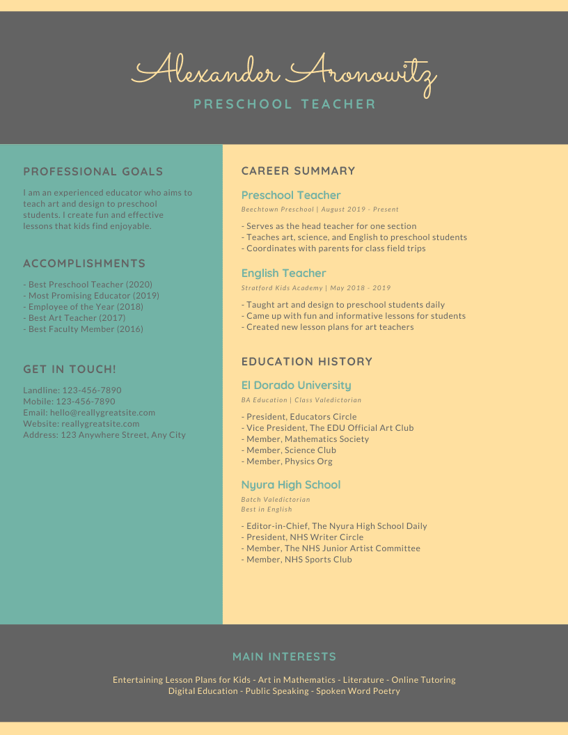 Format resume terbaik untuk dicoba di 2020 | Canva