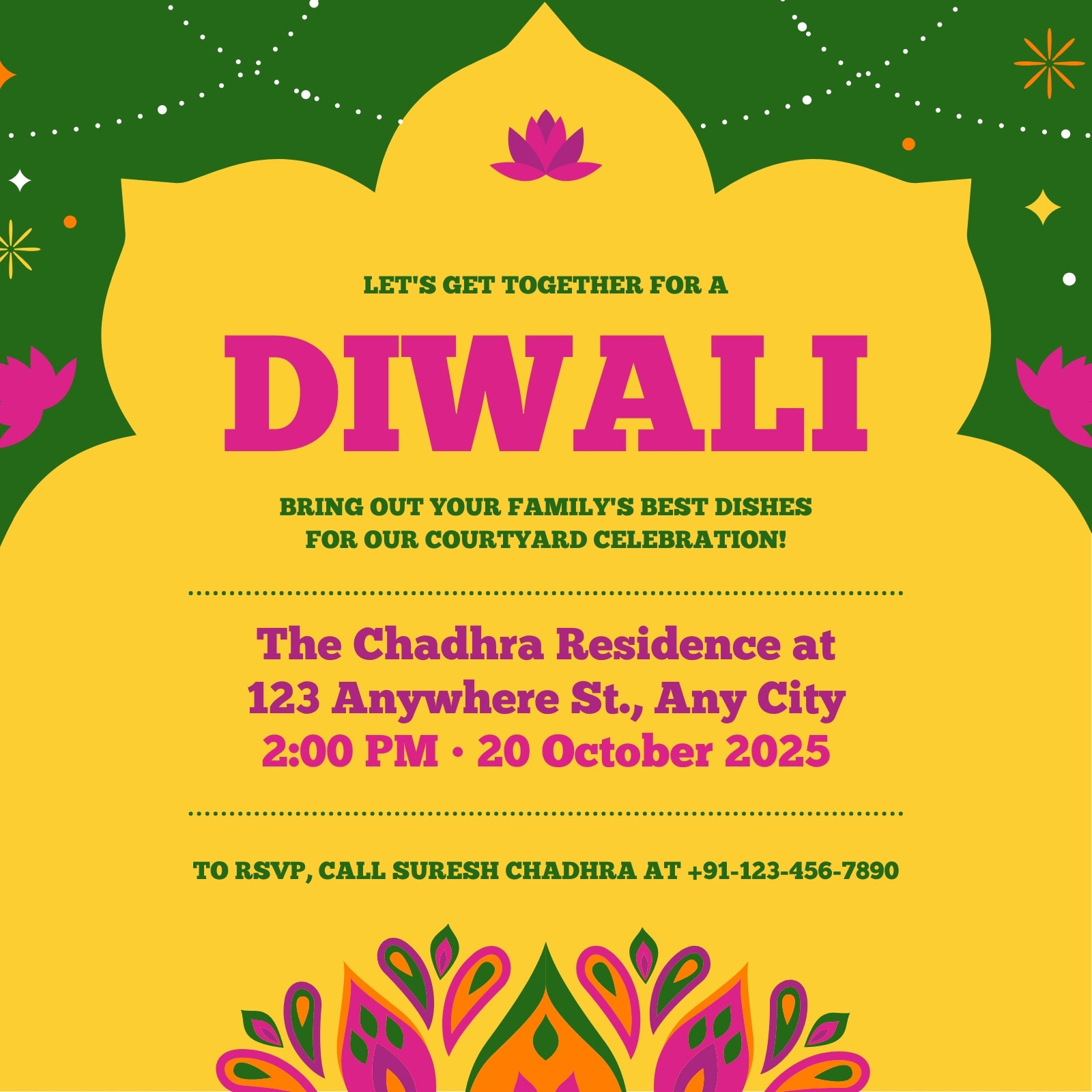 Free Diwali Invitation Card Maker | Canva