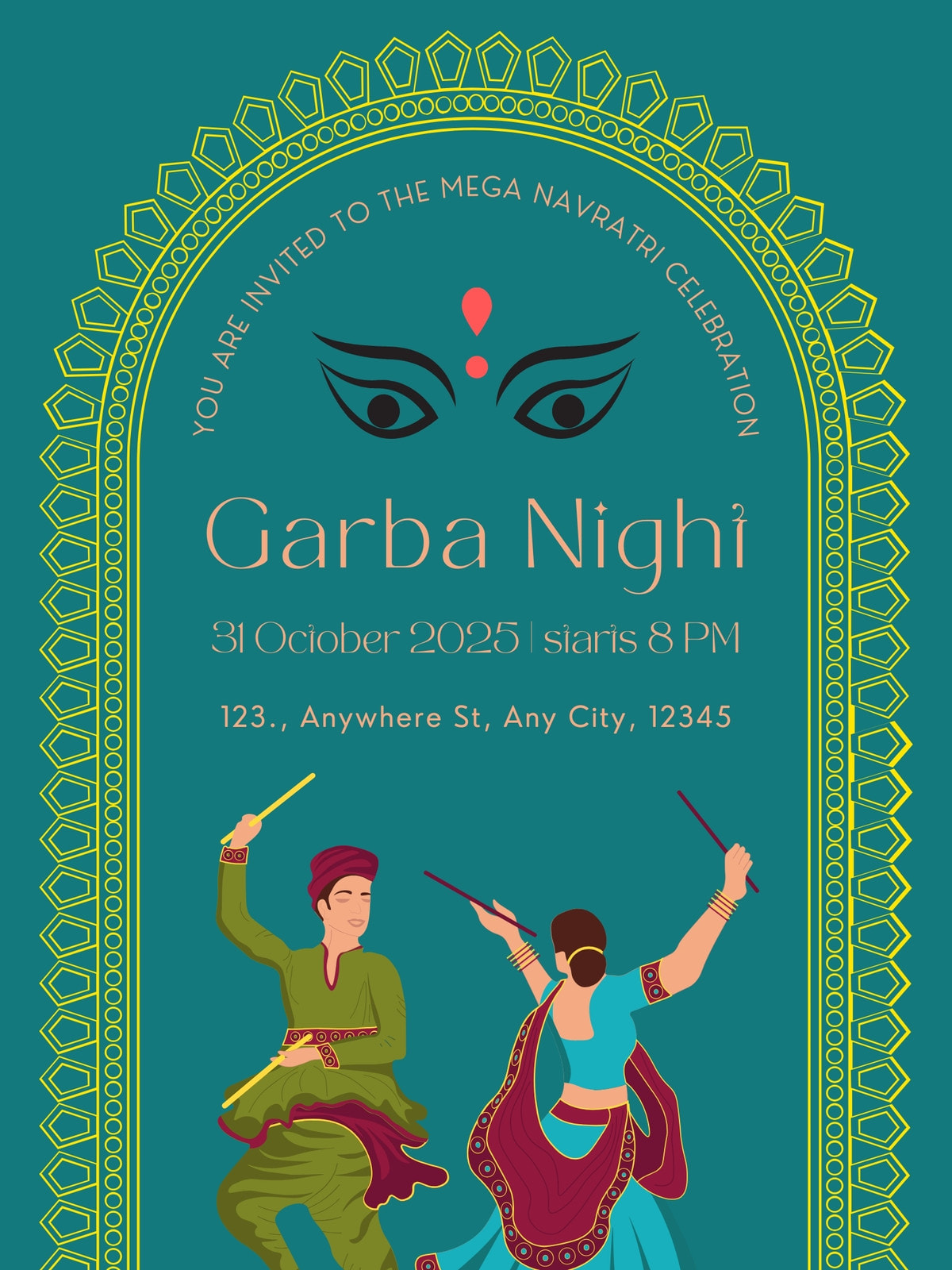 Free Online Navratri Poster Maker by Canva