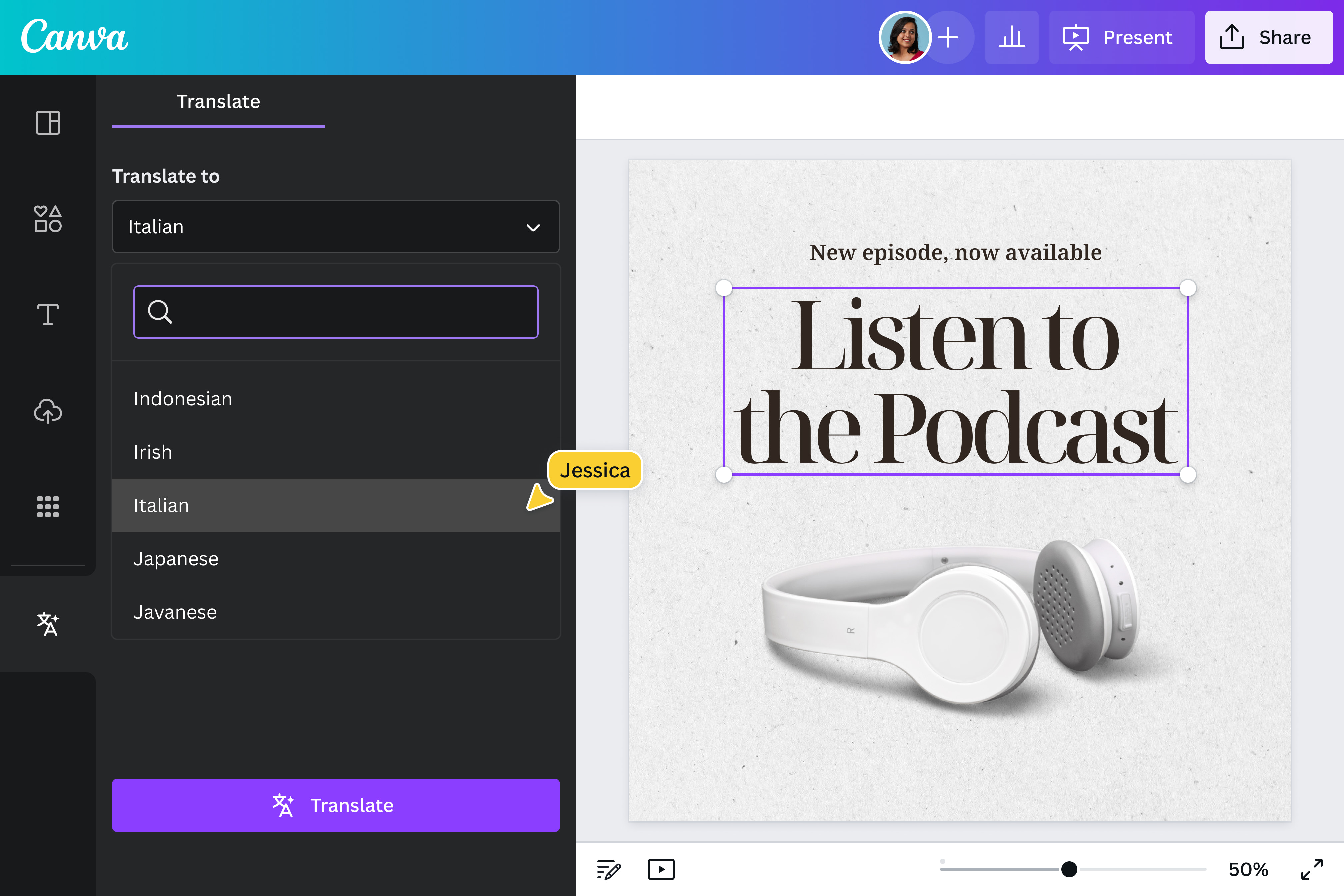 Traduction d’image en ligne : traduisez le texte de vos images | Canva