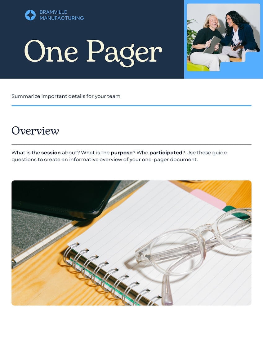 One-pagers: How-to Guide, Templates & Tips | Canva