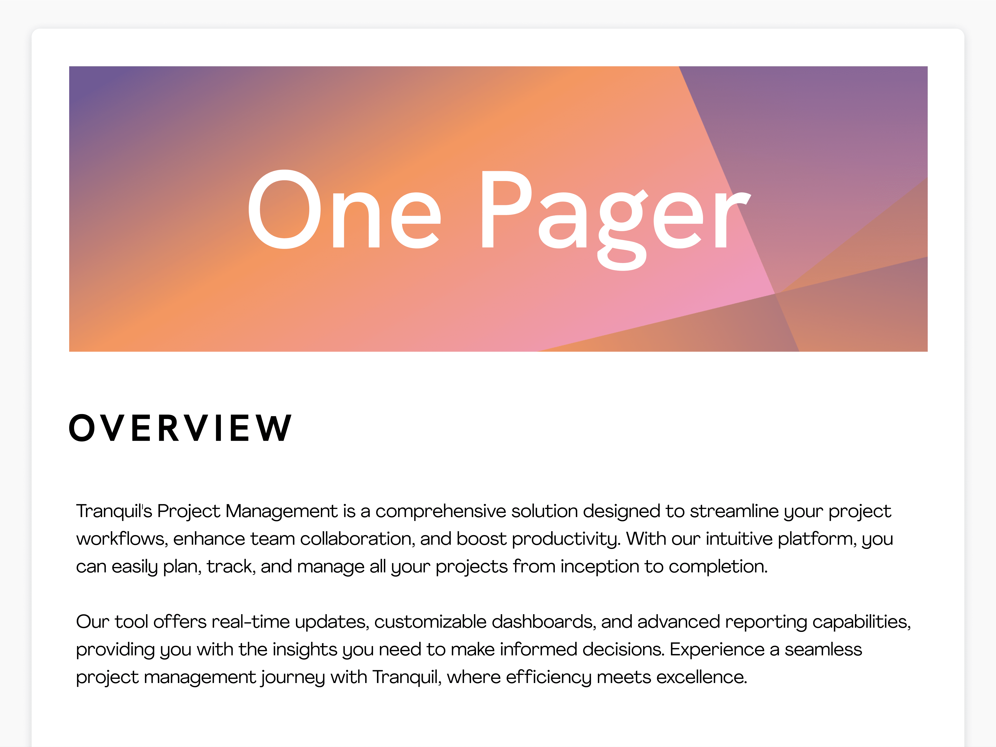 One-pagers: How-to Guide, Templates & Tips | Canva
