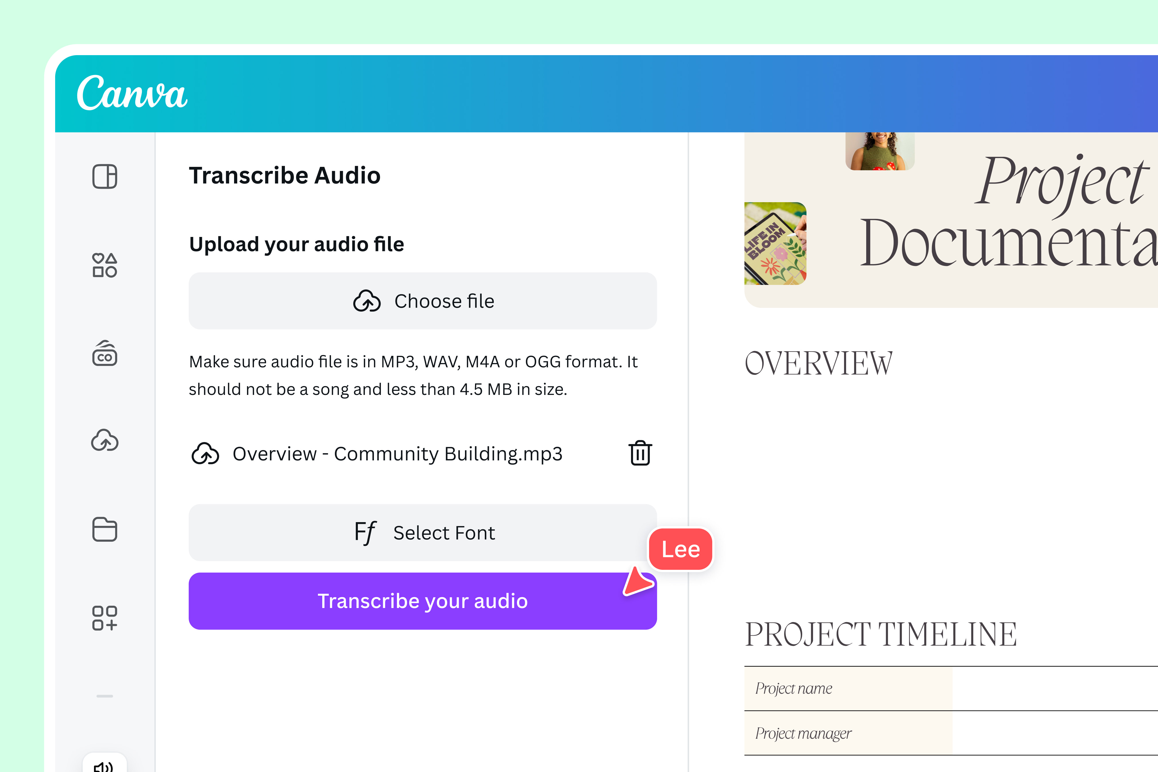 Transcription audio gratuite : transformez un audio en texte | Canva