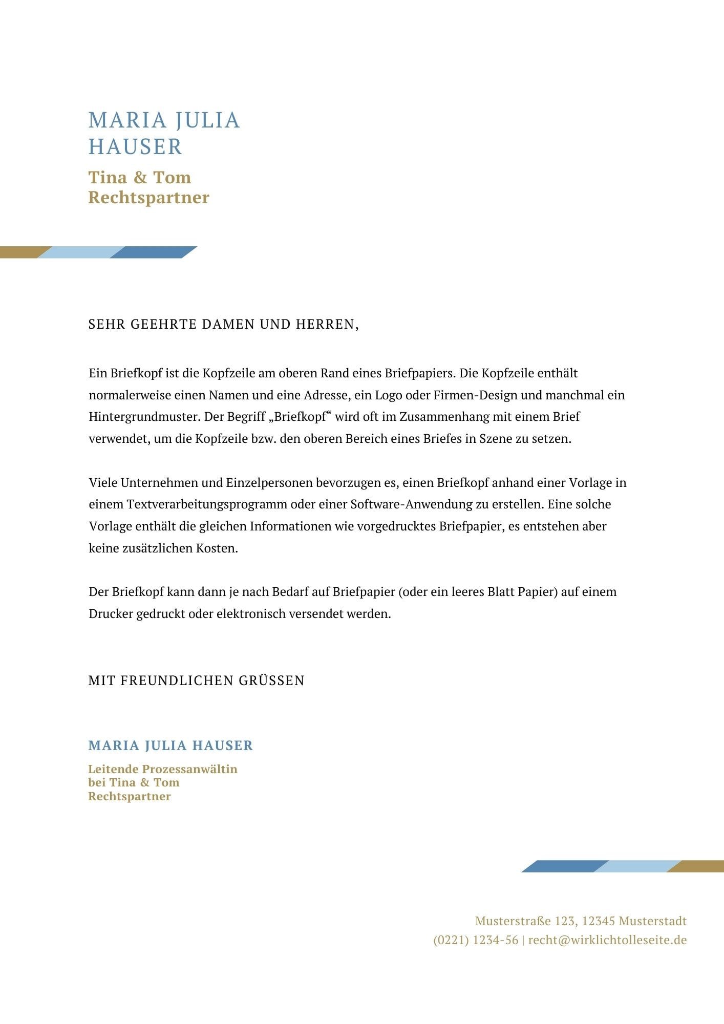 Vorlage Brief