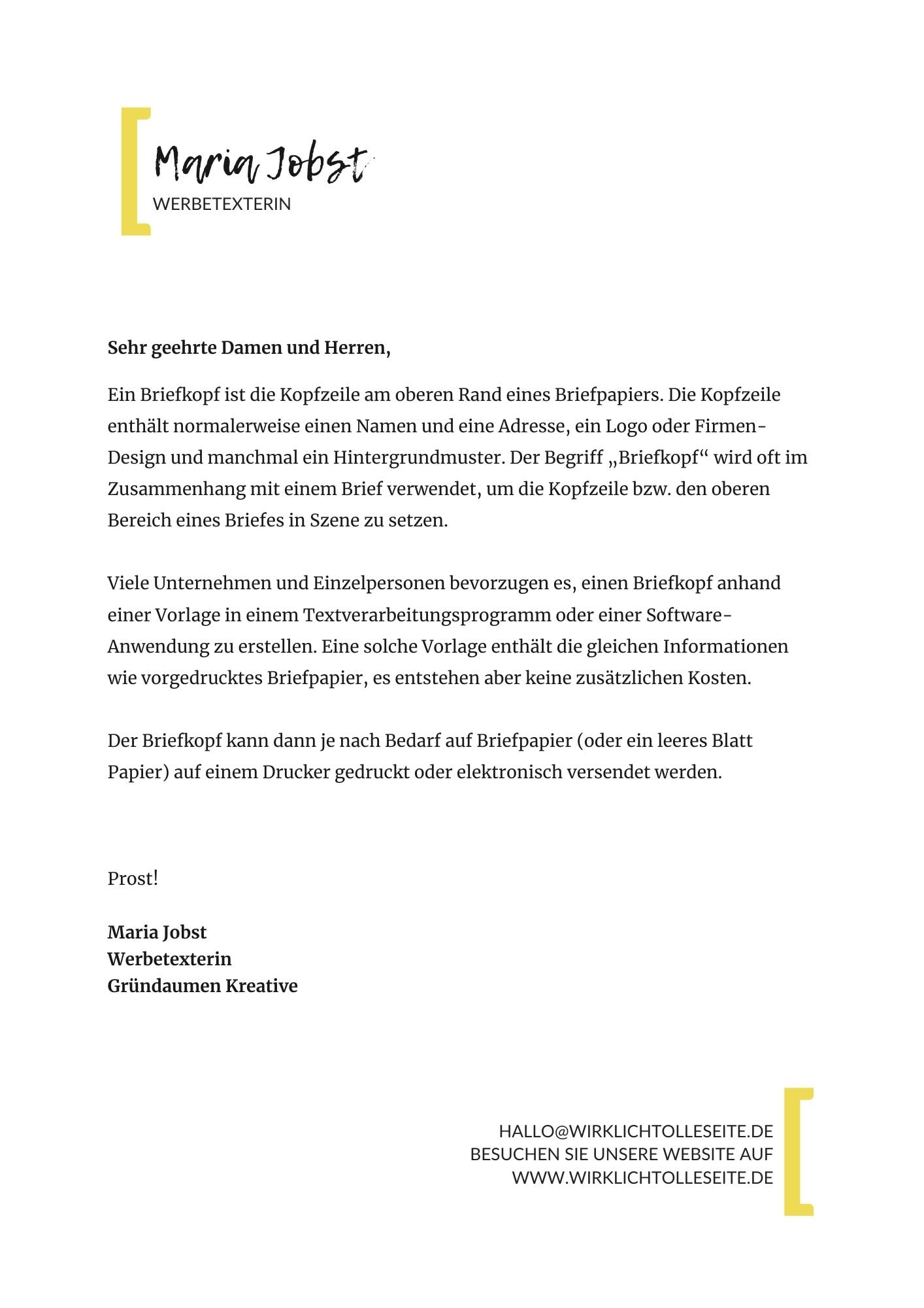 Brief Een Ontwerp