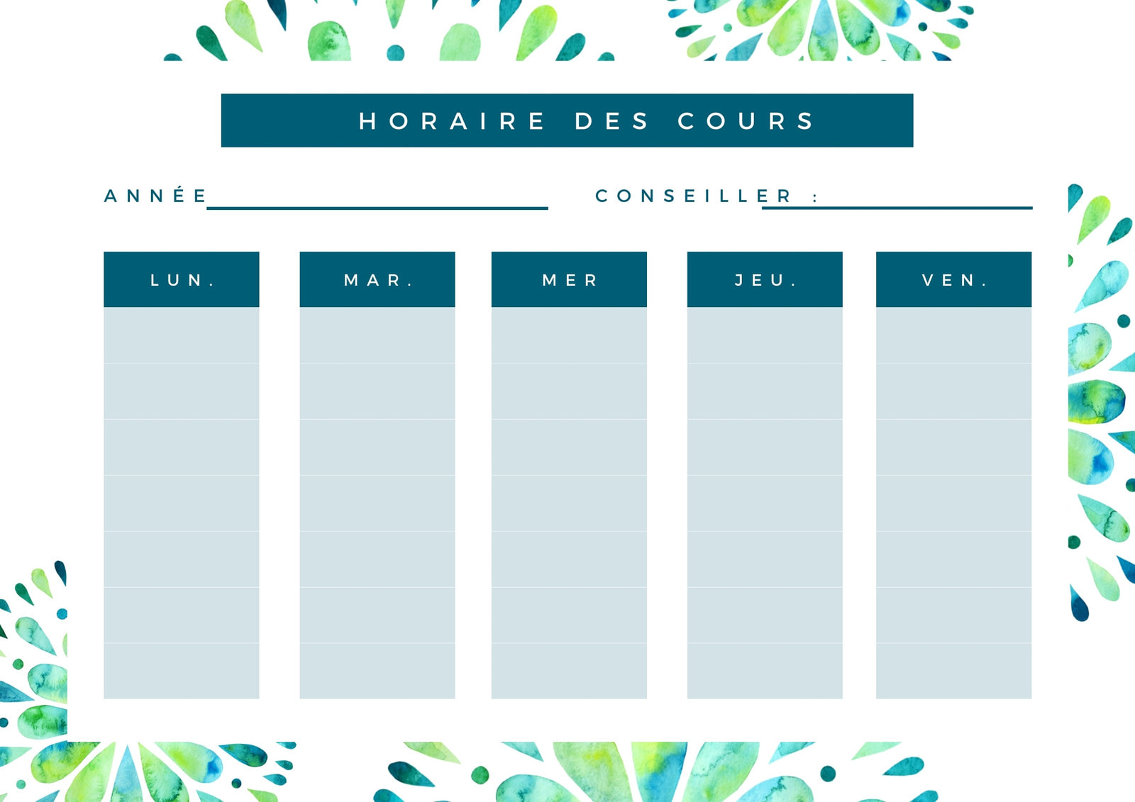 Créateur d'emploi du temps en ligne - Facile & gratuit | Canva