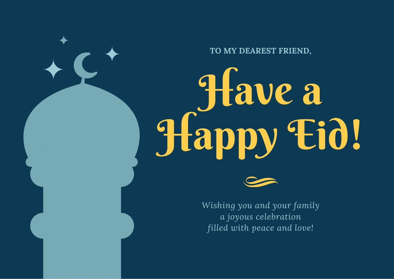 Carte de voeux pour l'Aïd al-Fitr gratuite en ligne | Canva
