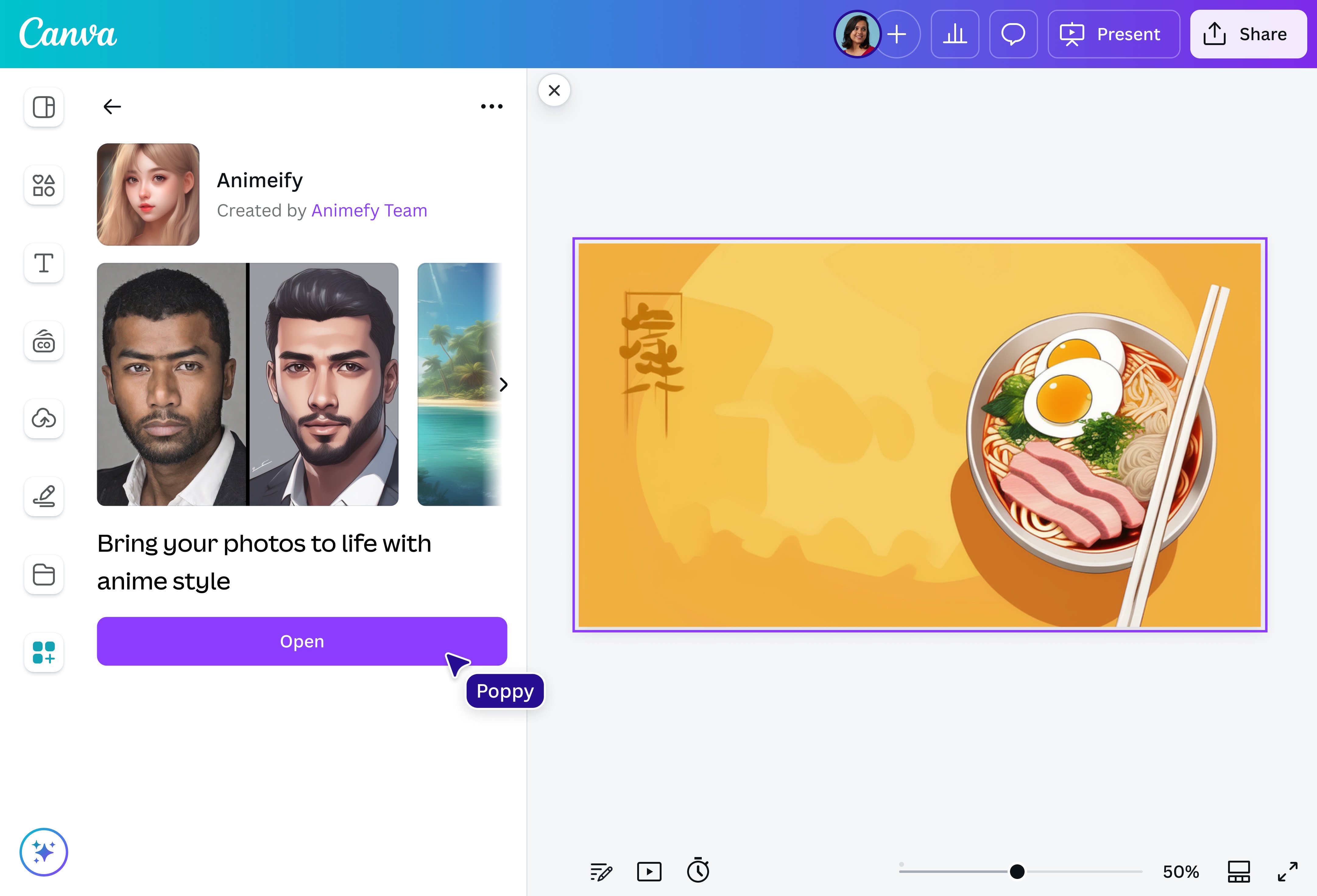 Convertir gratis de foto a anime online | Canva
