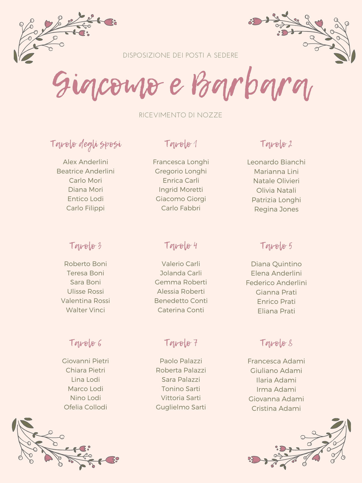 Tableau Matrimonio: Crea un Tableau Mariage Fai Da Te | Canva