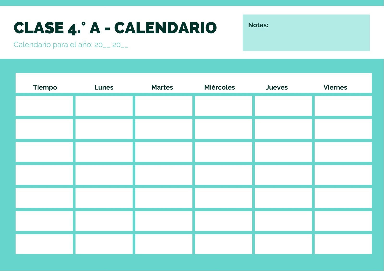 Diseña horarios de clases gratis y online | Canva