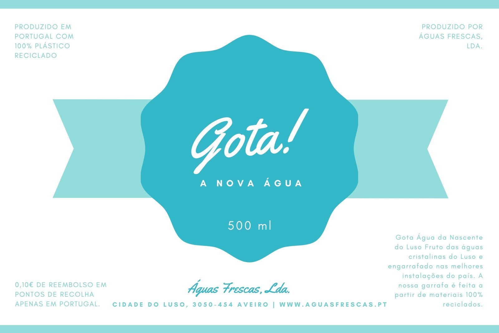 Criar rótulos de garrafa de água online - Canva