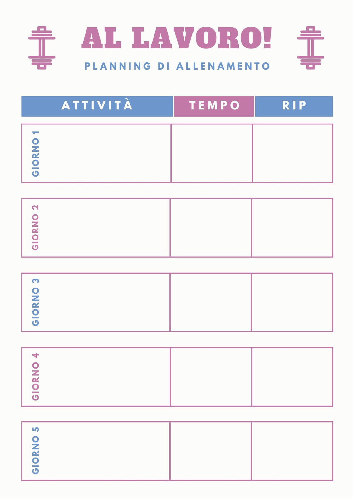 Crea il tuo programma di allenamento personalizzato gratis | Canva