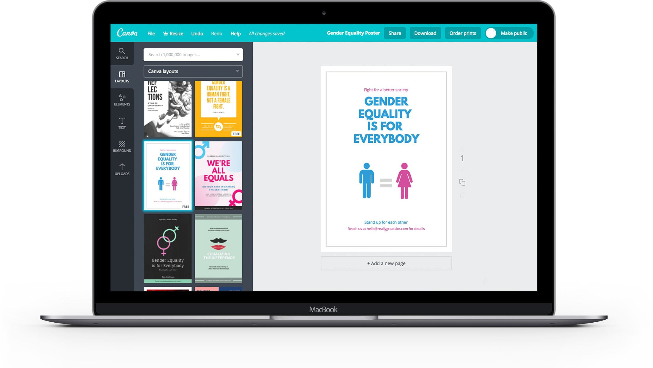 Crea un cartel sobre la igualdad de género | Canva