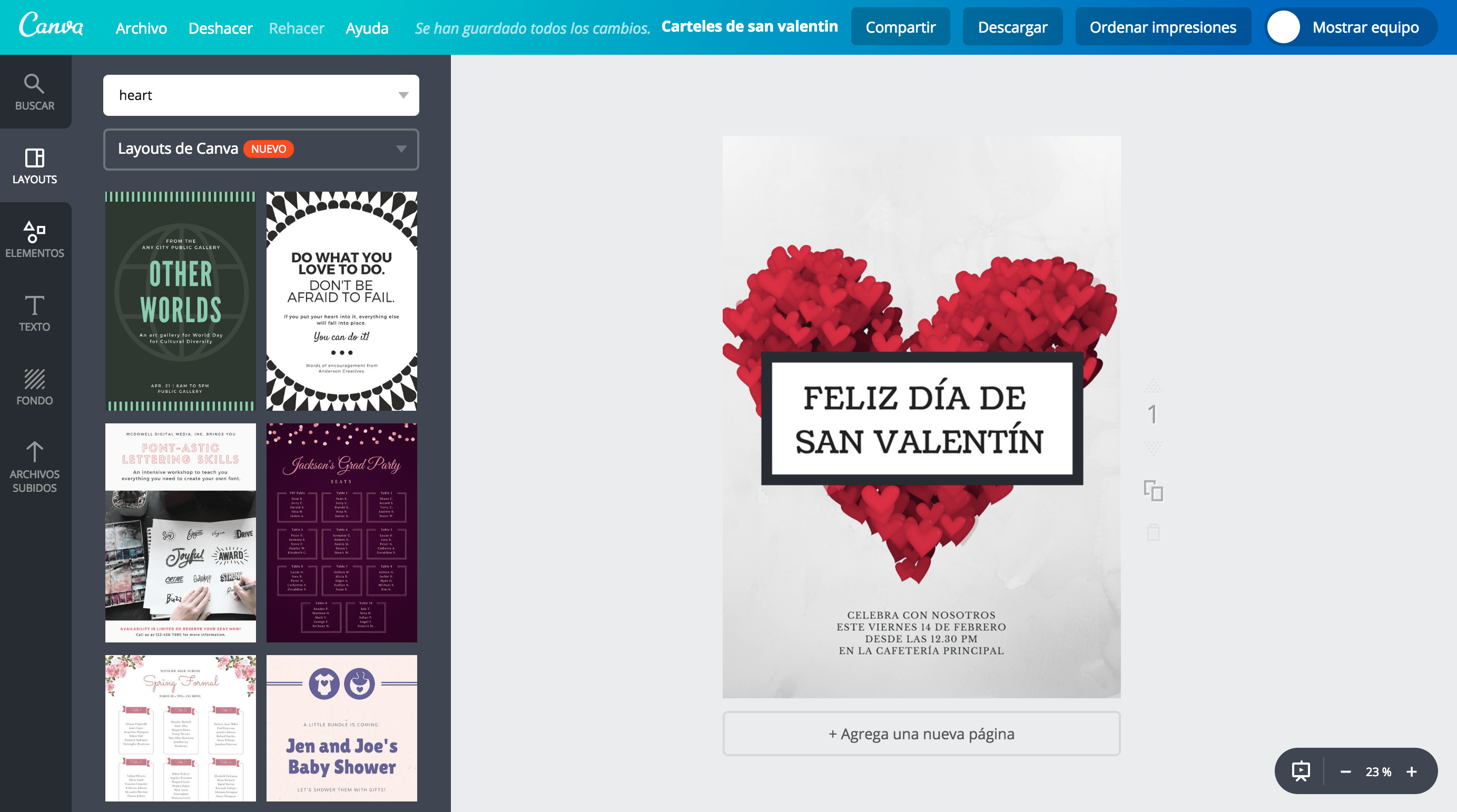 Crea carteles de San Valentín personalizados gratis - Canva