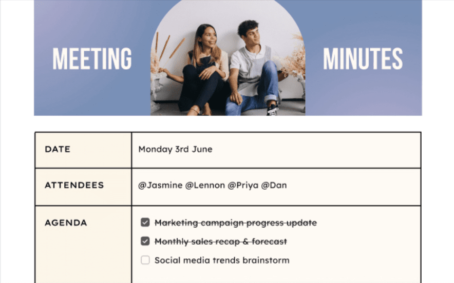 Notulen maken vergaderingen: Maak online notulen Gratis | Canva