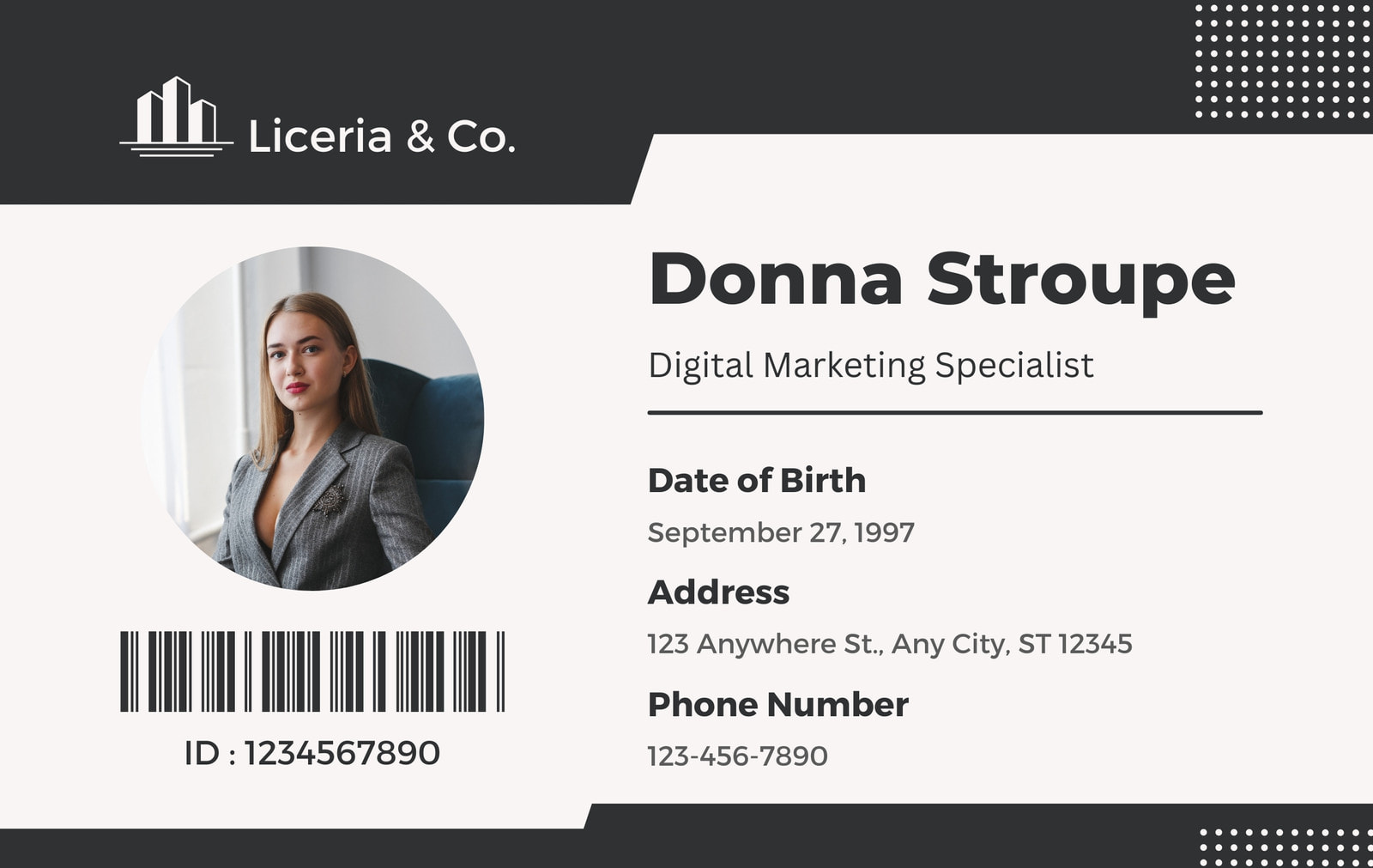 Design Your Own Id Card Modern And Minimalist Id Card Template