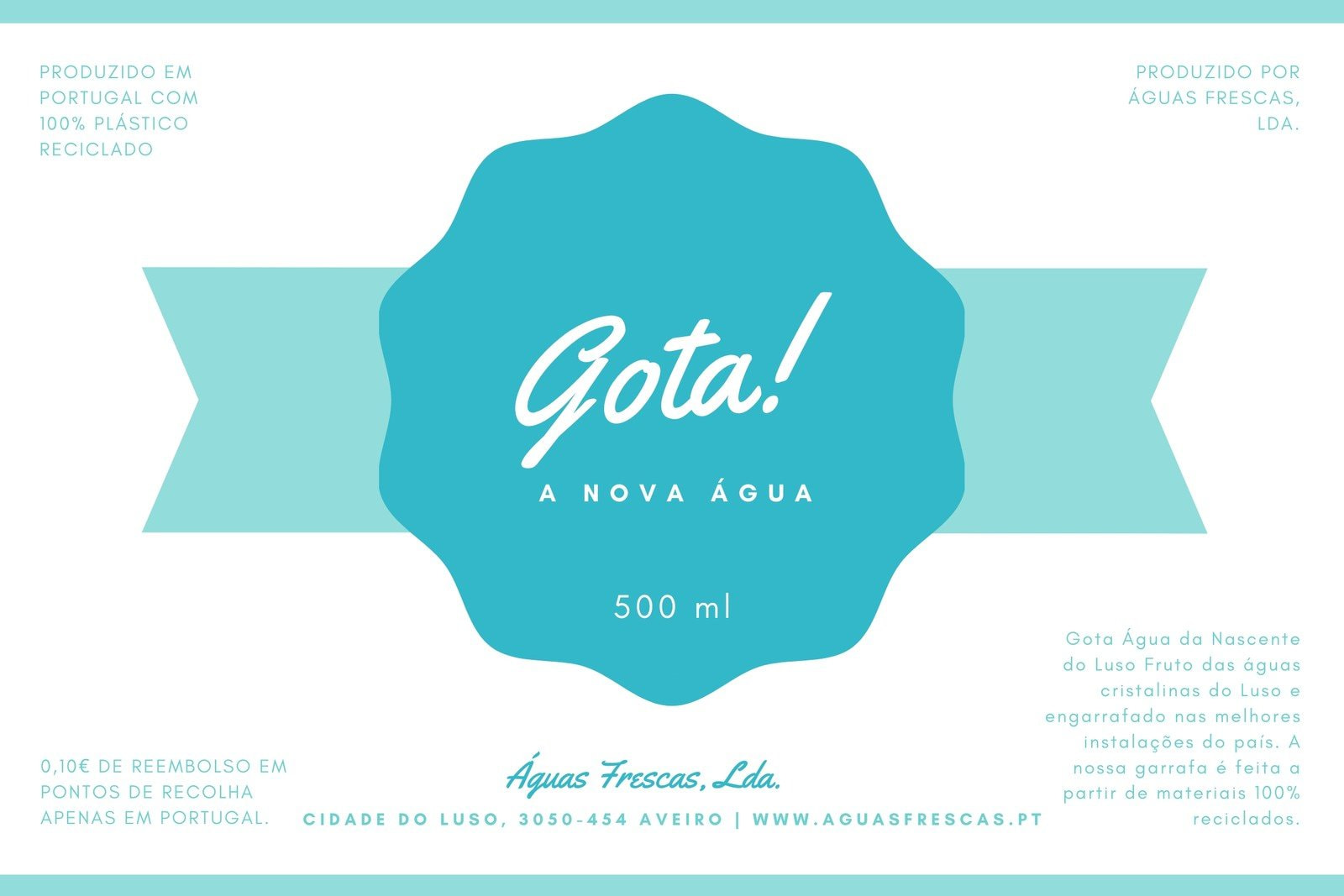 Criar rótulos de garrafa de água online - Canva