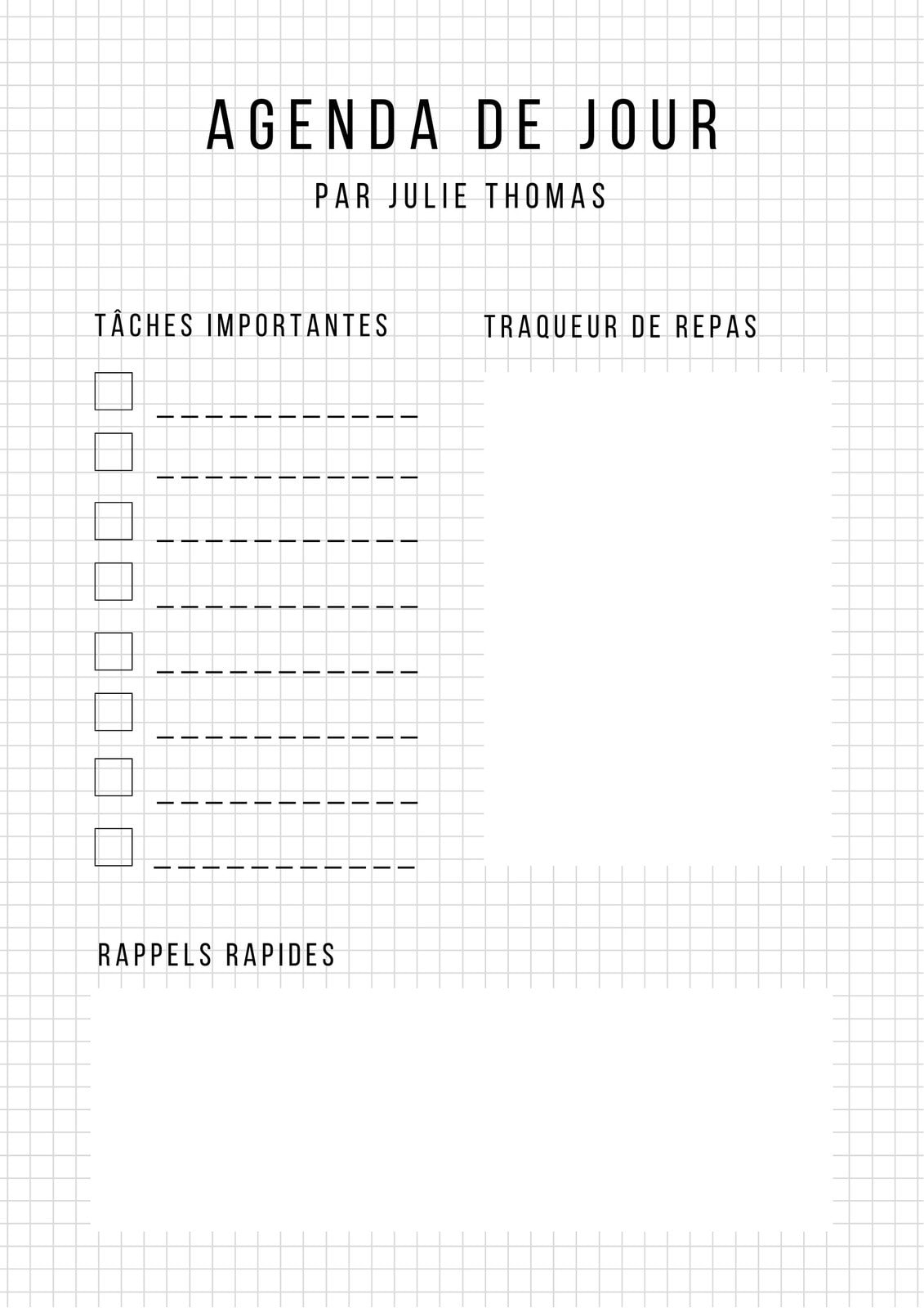 Créer un planning journalier à imprimer gratuitement | Canva