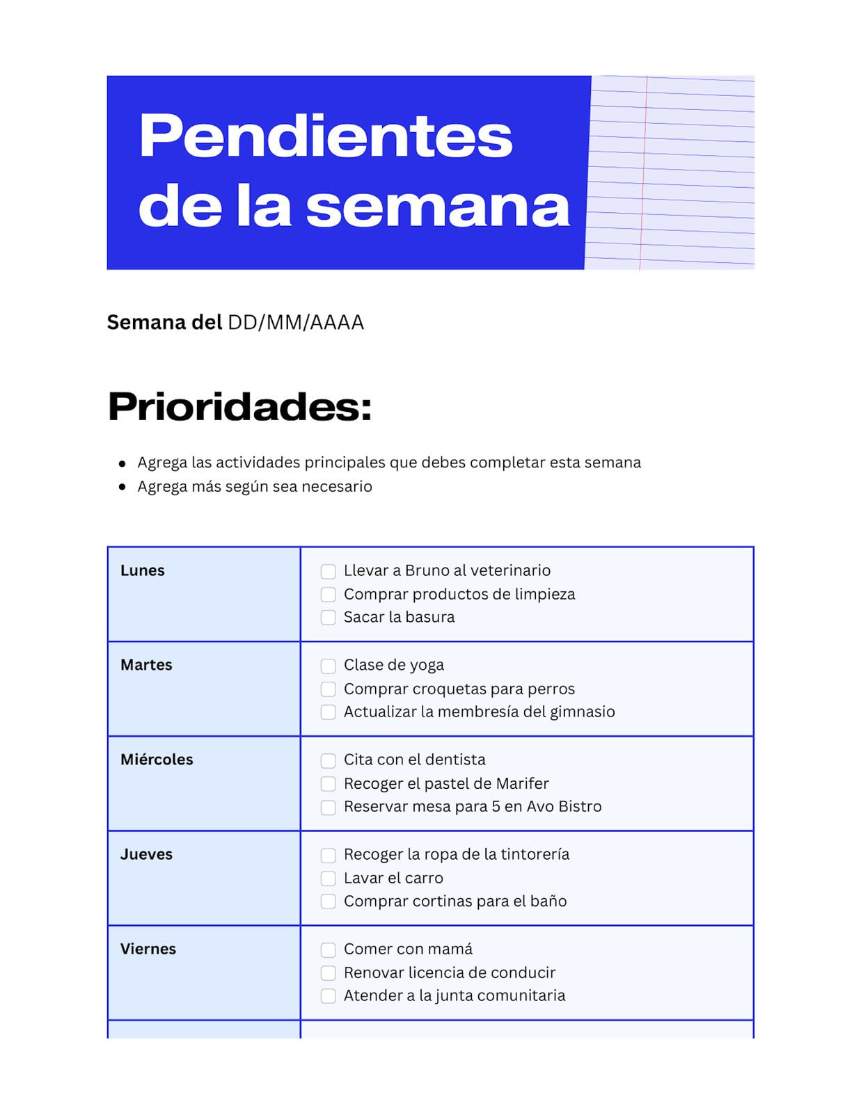 Crear listas de tareas online gratis | Canva