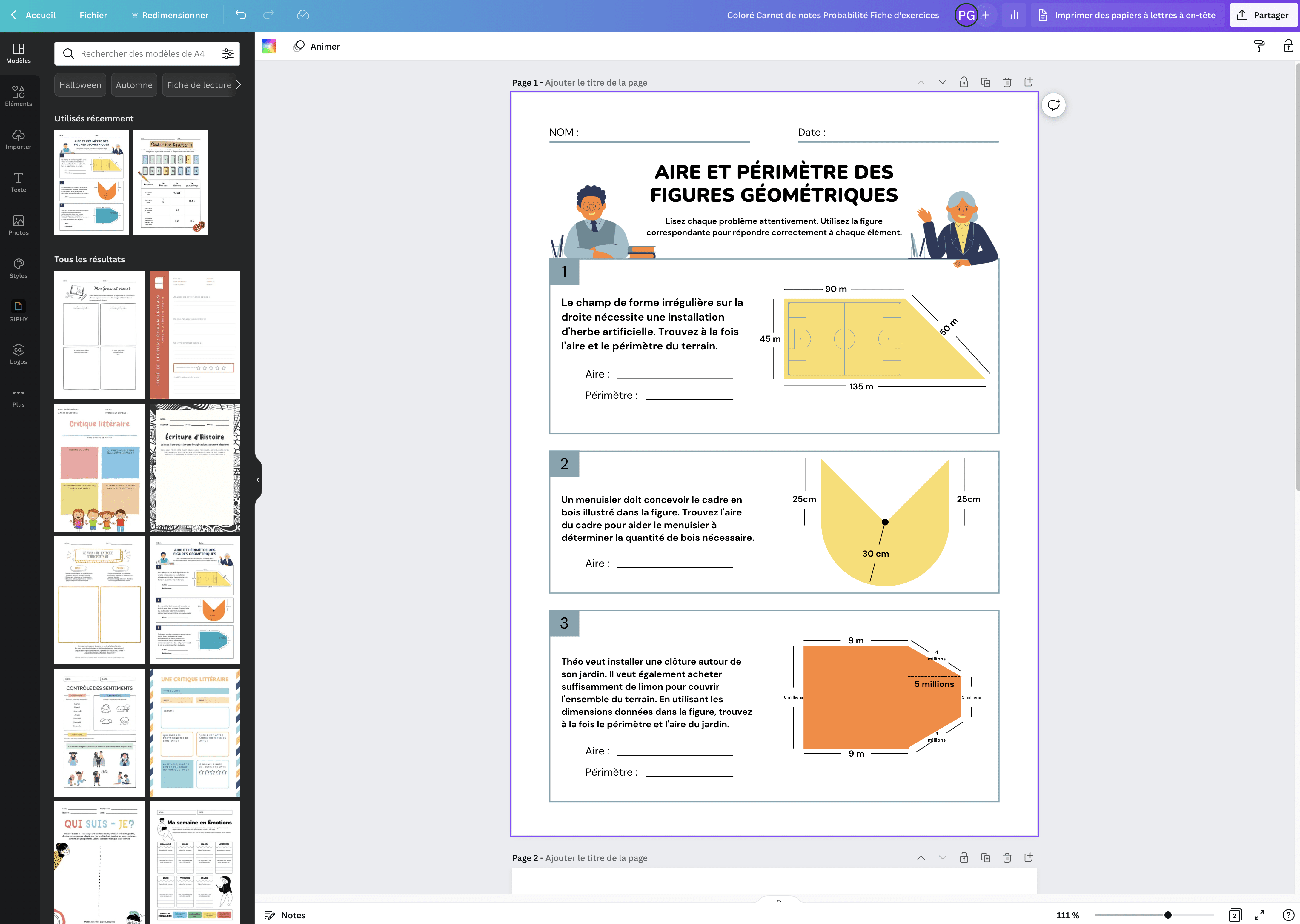 Faire des fiches de révision en ligne à imprimer | Canva