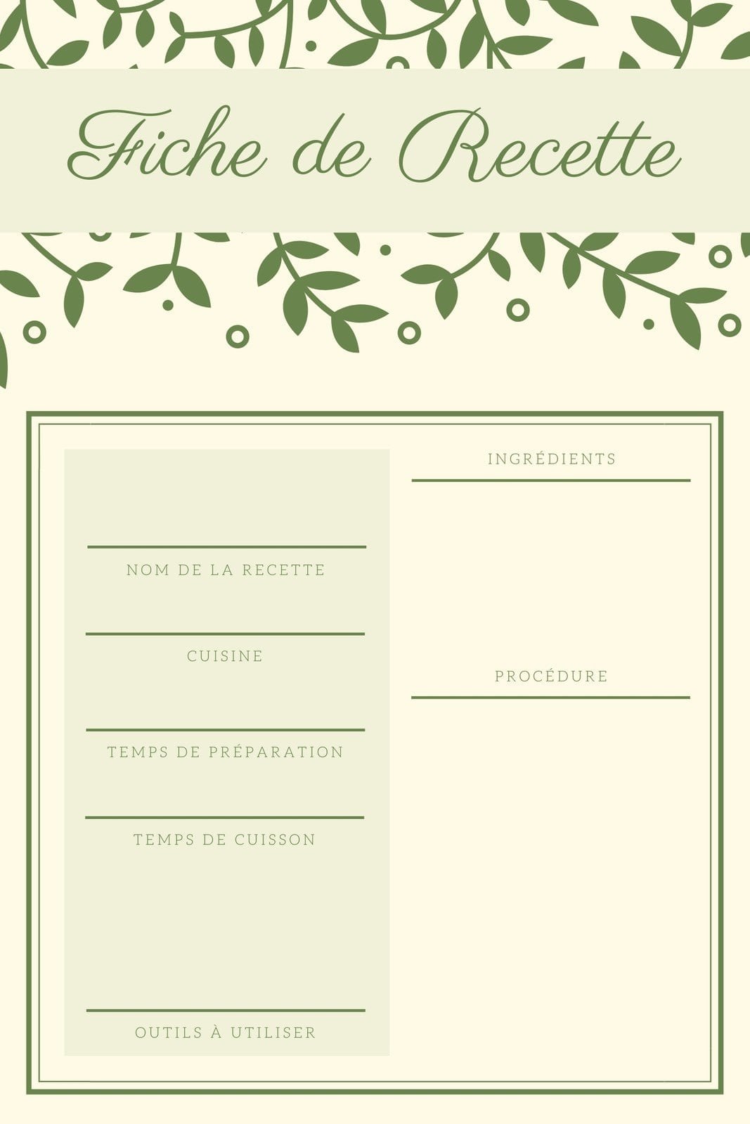 Logiciel gratuit pour écrire des fiches de recettes de cuisine | Canva