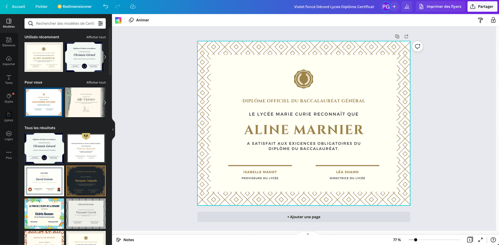 Papier De Diplôme Vierge