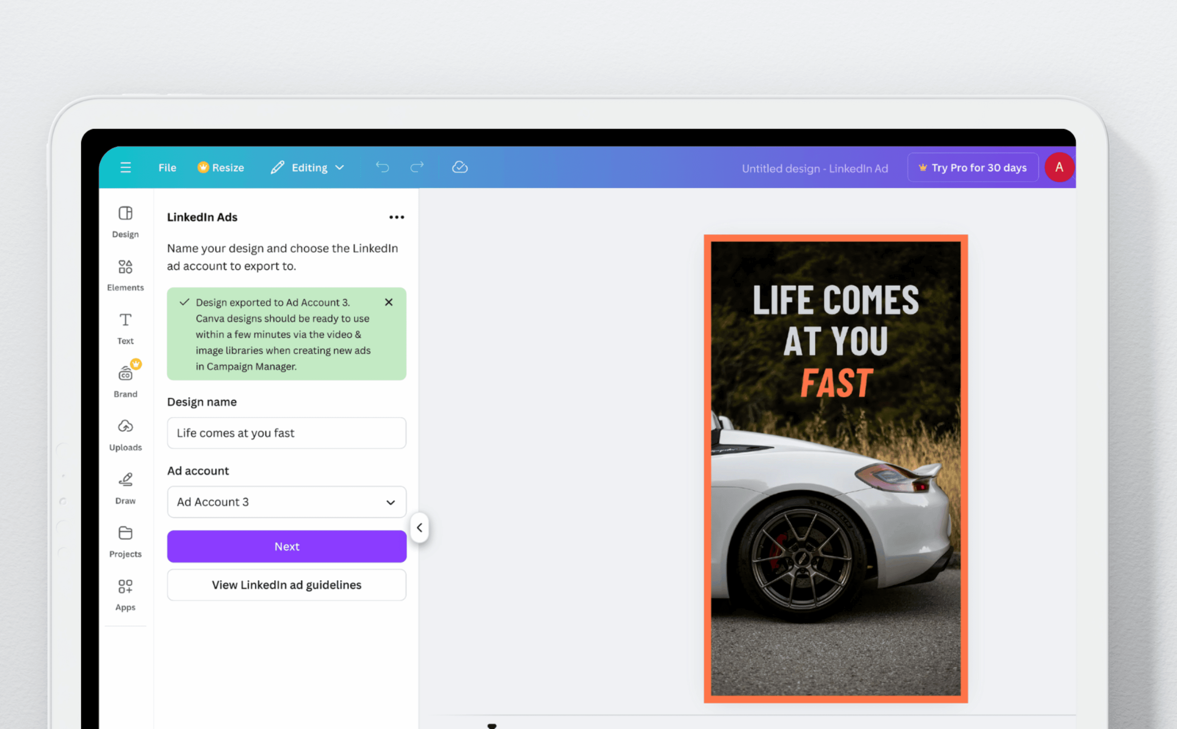 From Canva to campaign: Creating LinkedIn ads just got easier