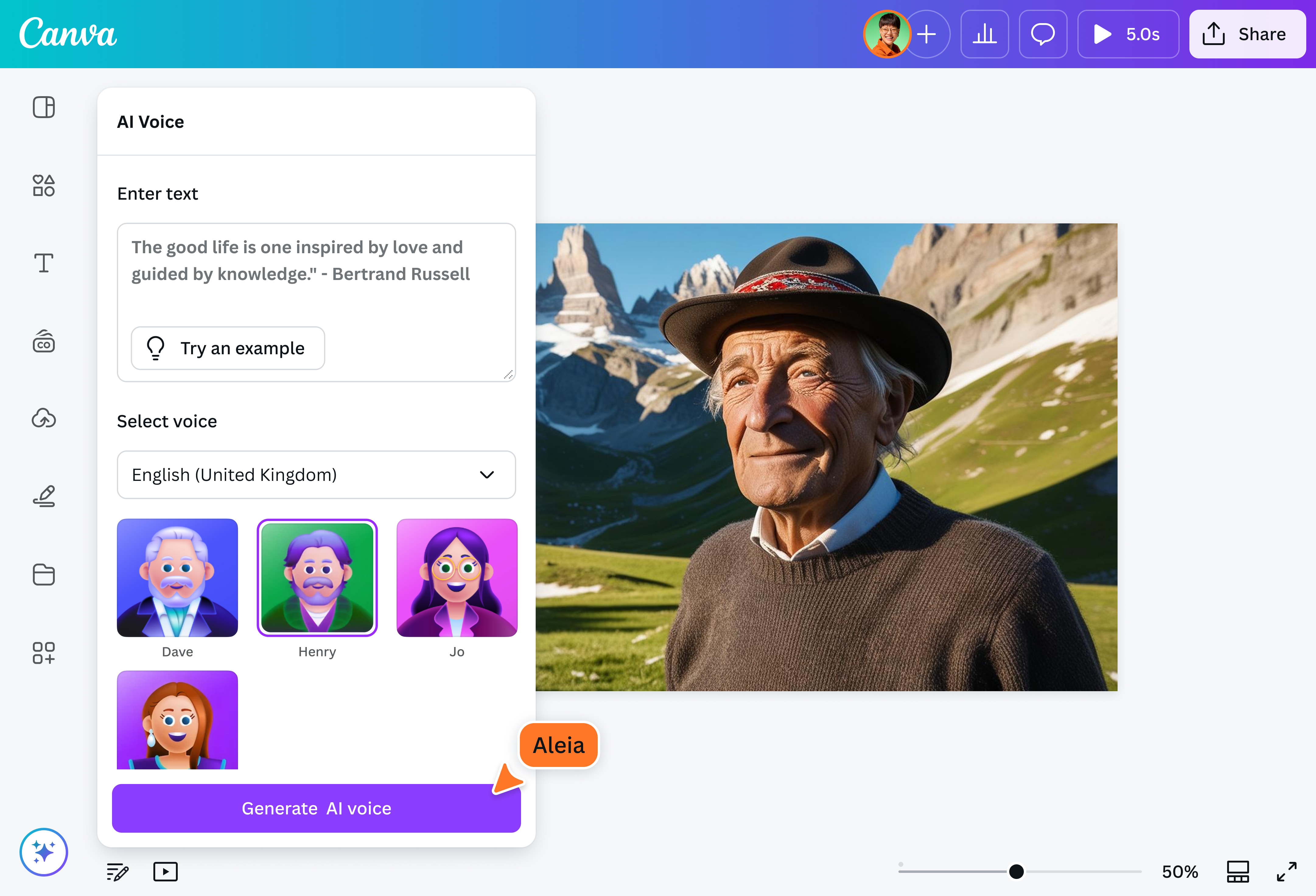 British Accent Generator: Make AI voiceovers online | Canva
