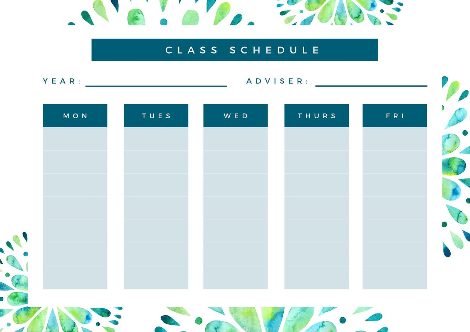 School Schedule Template