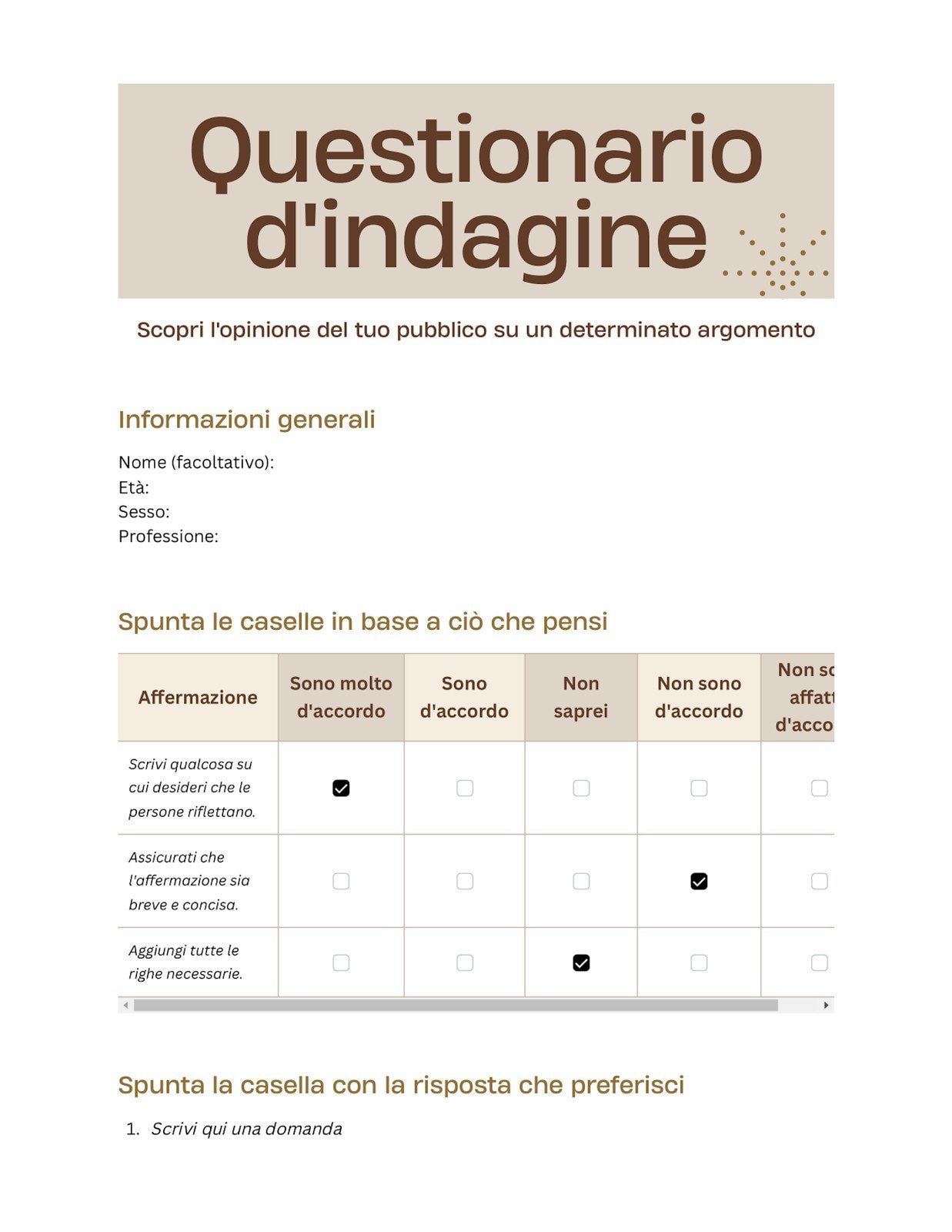 Strumento gratuito per creare questionari online - Crea un questionario ...