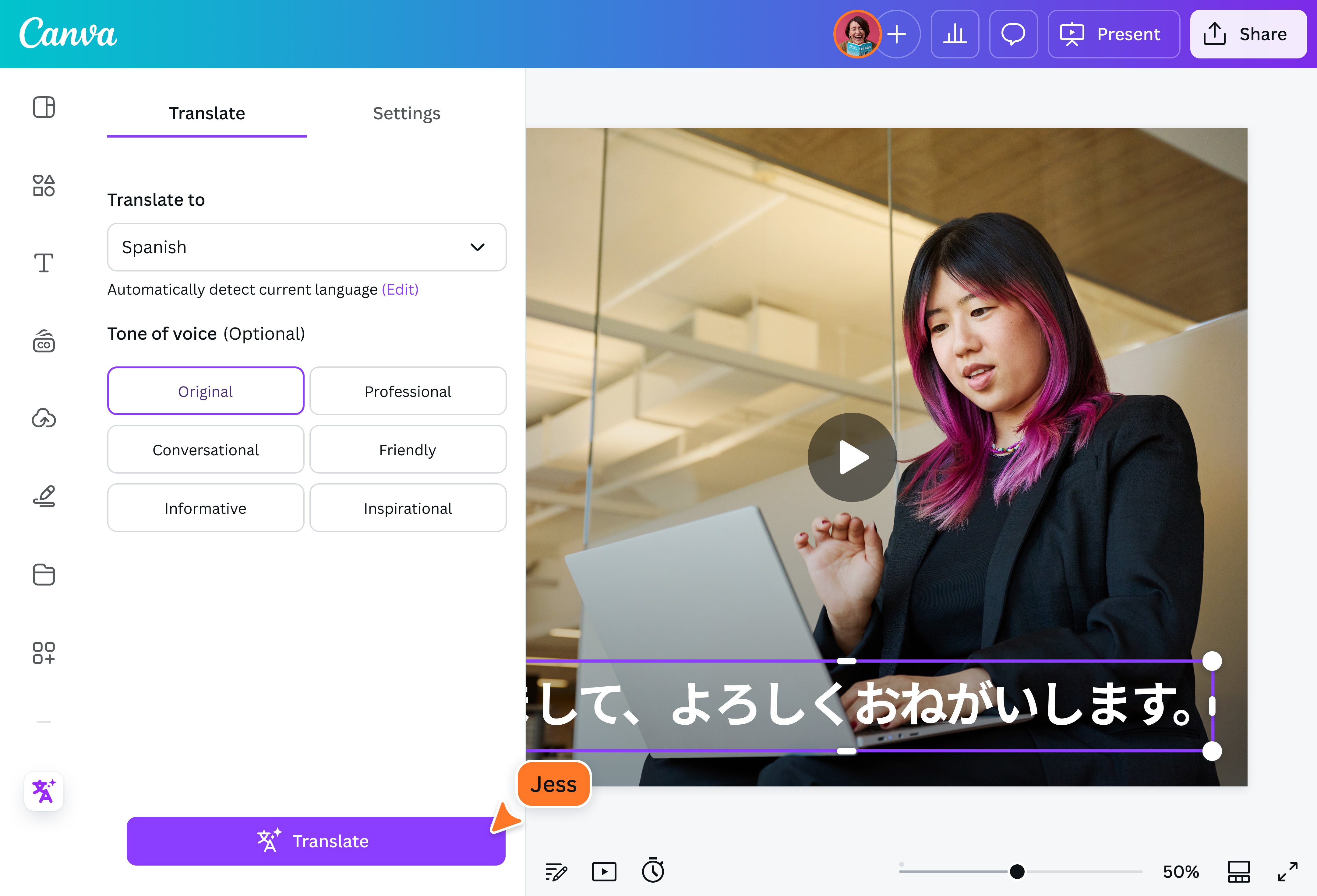 Video translator: Translate video captions instantly | Canva
