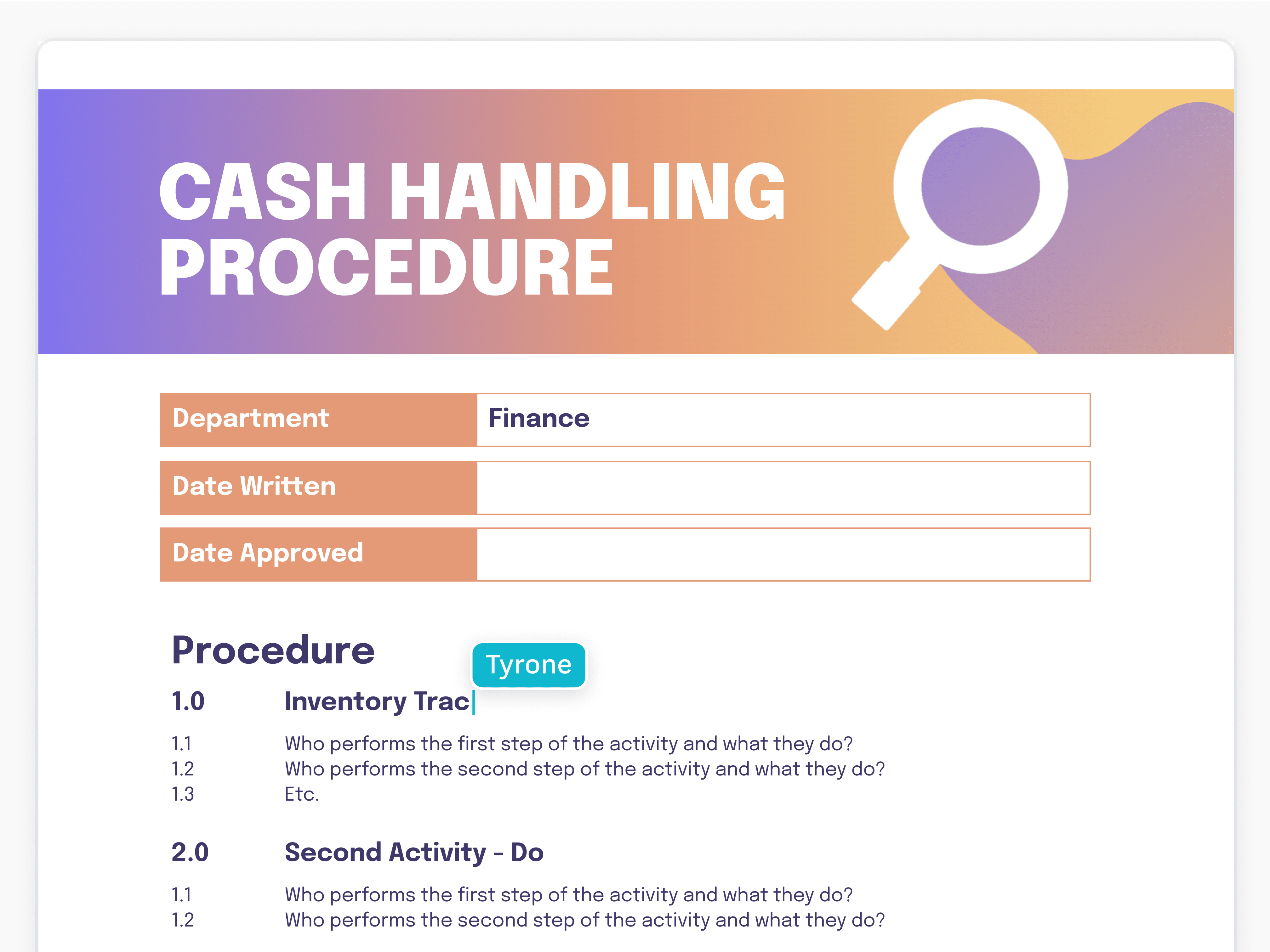 Come scrivere SOP: esempi e modelli di procedure operative | Canva
