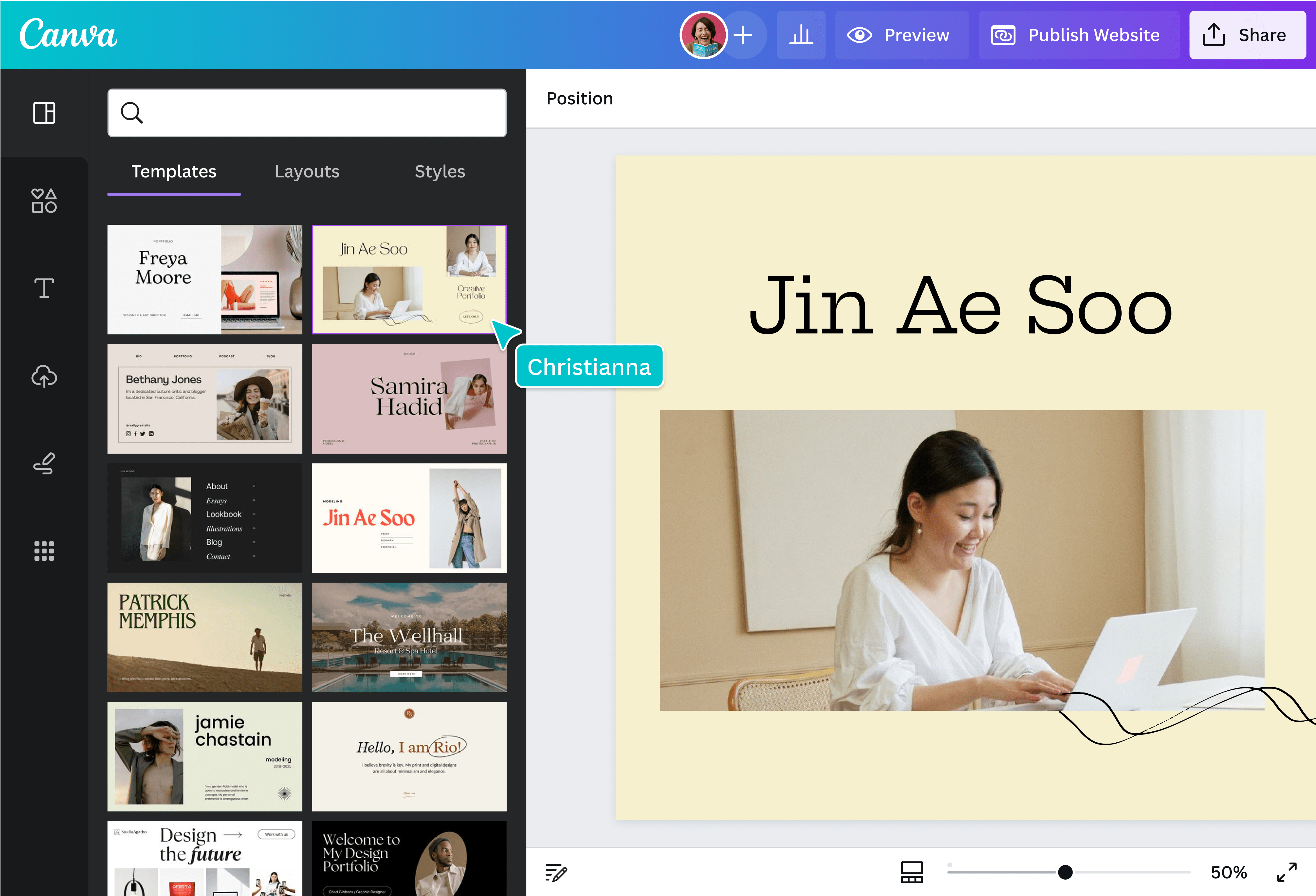 Website Portfolio Chuyên Nghiệp: Mẫu Miễn Phí & Mẹo Hay | Canva