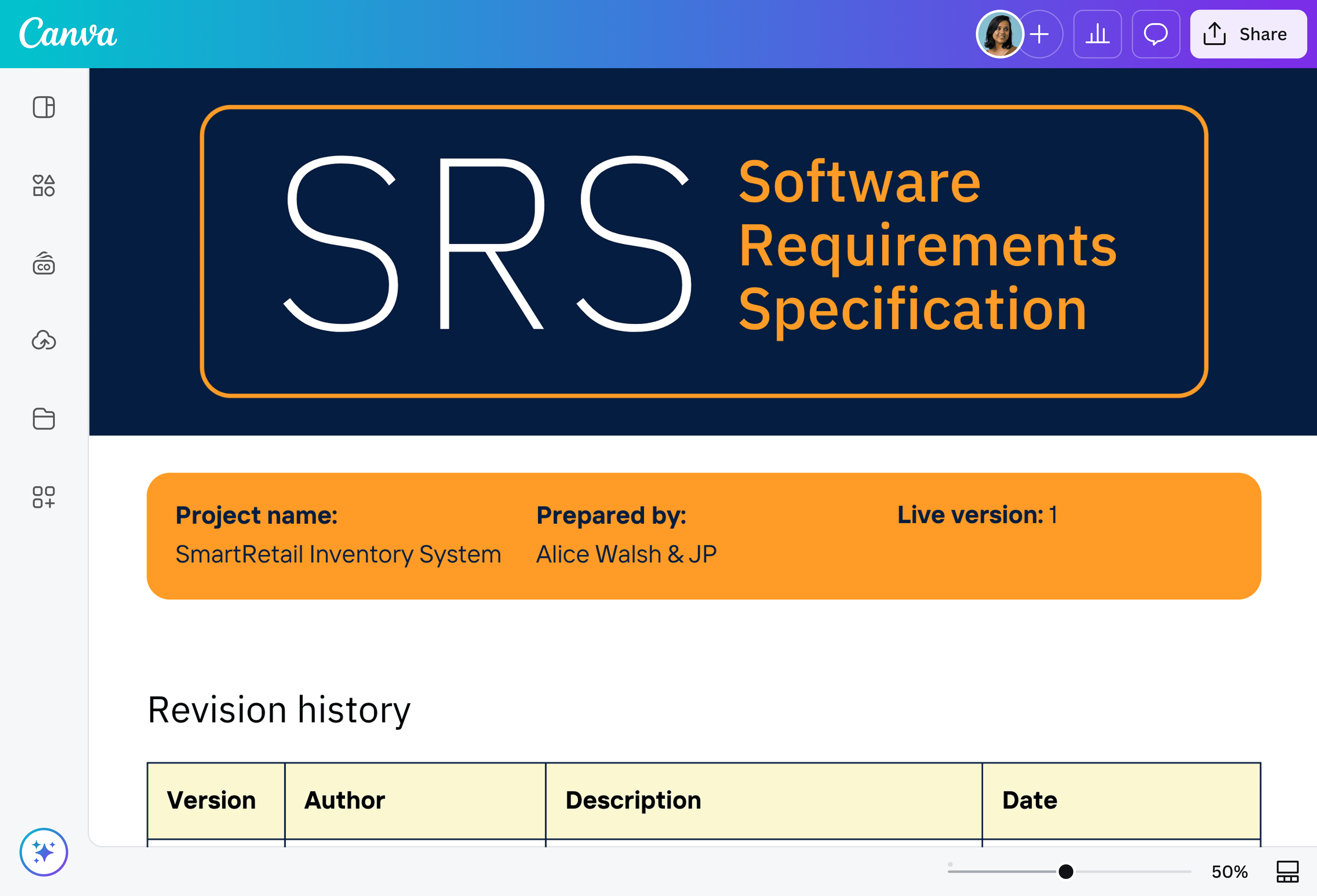 Write an SRS document: How-tos, templates, and tips | Canva