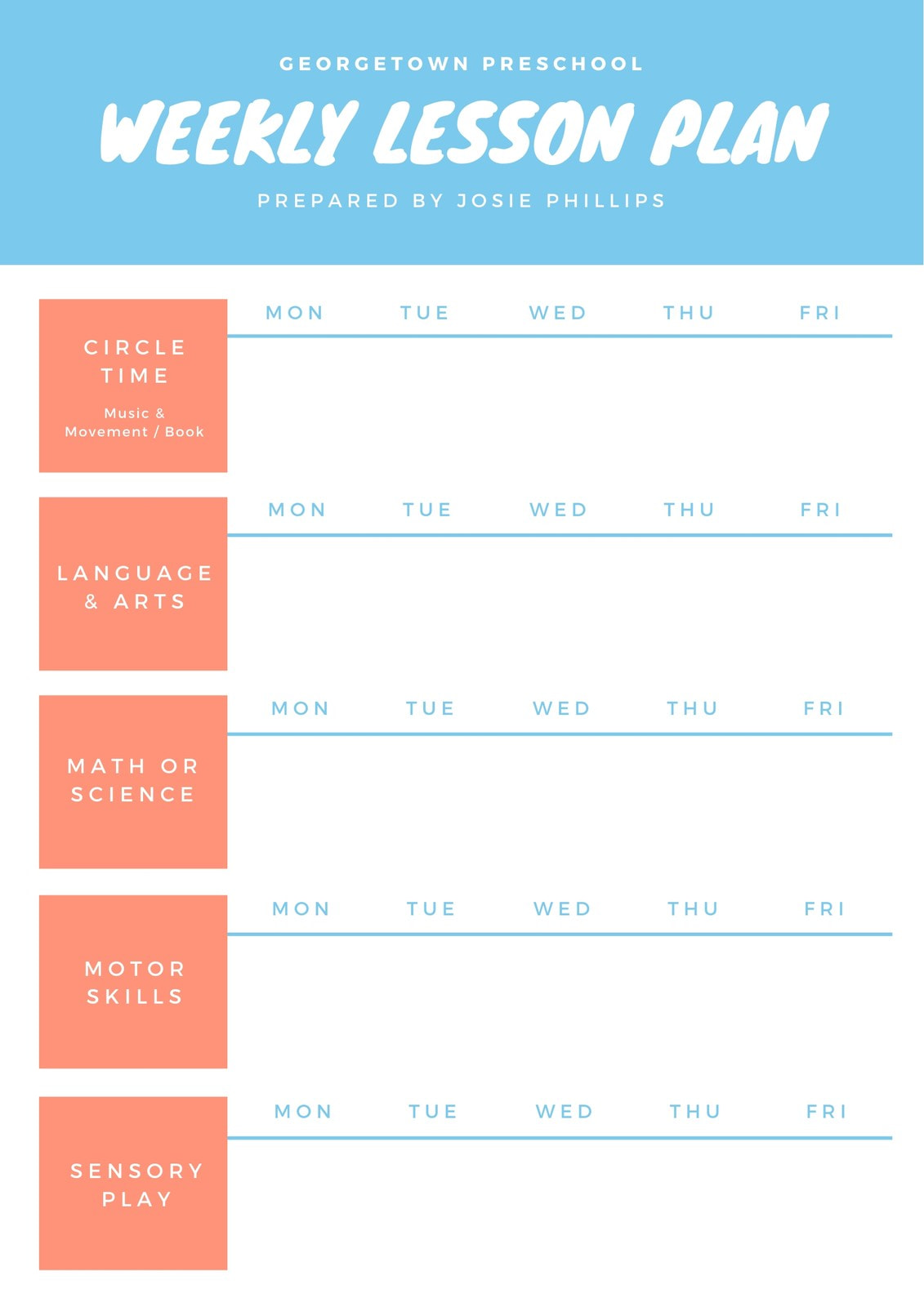 Free Online Toddler Lesson Plan Maker | Canva