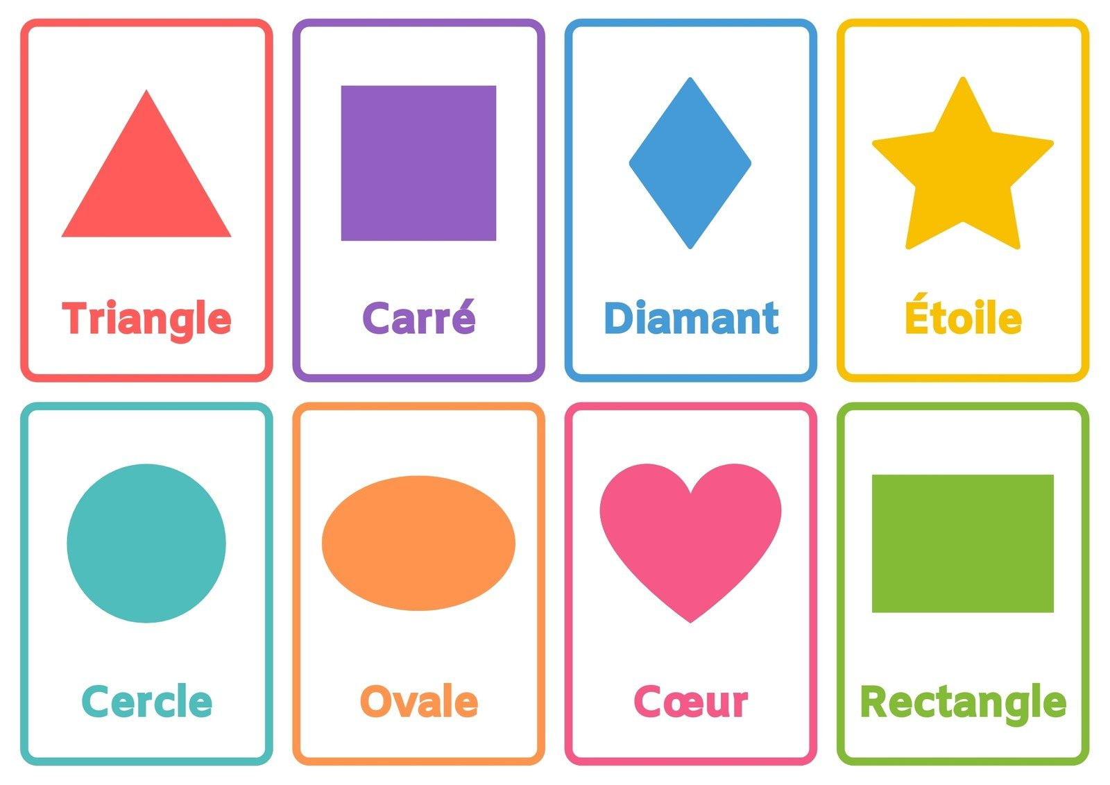 Cartes Flash De Formes Imprimables