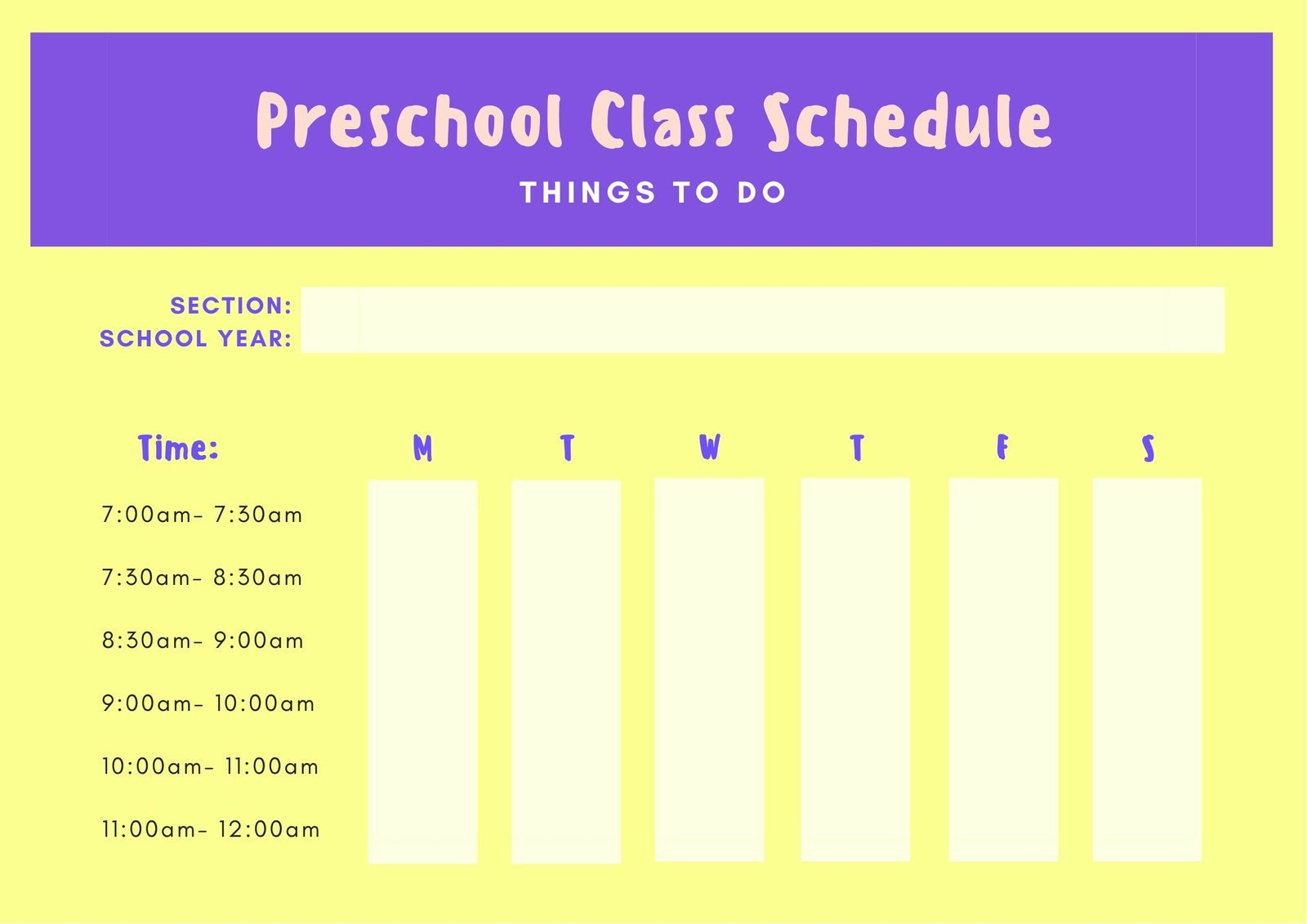 Class Schedule Maker - Create Free Timetables Online | Canva