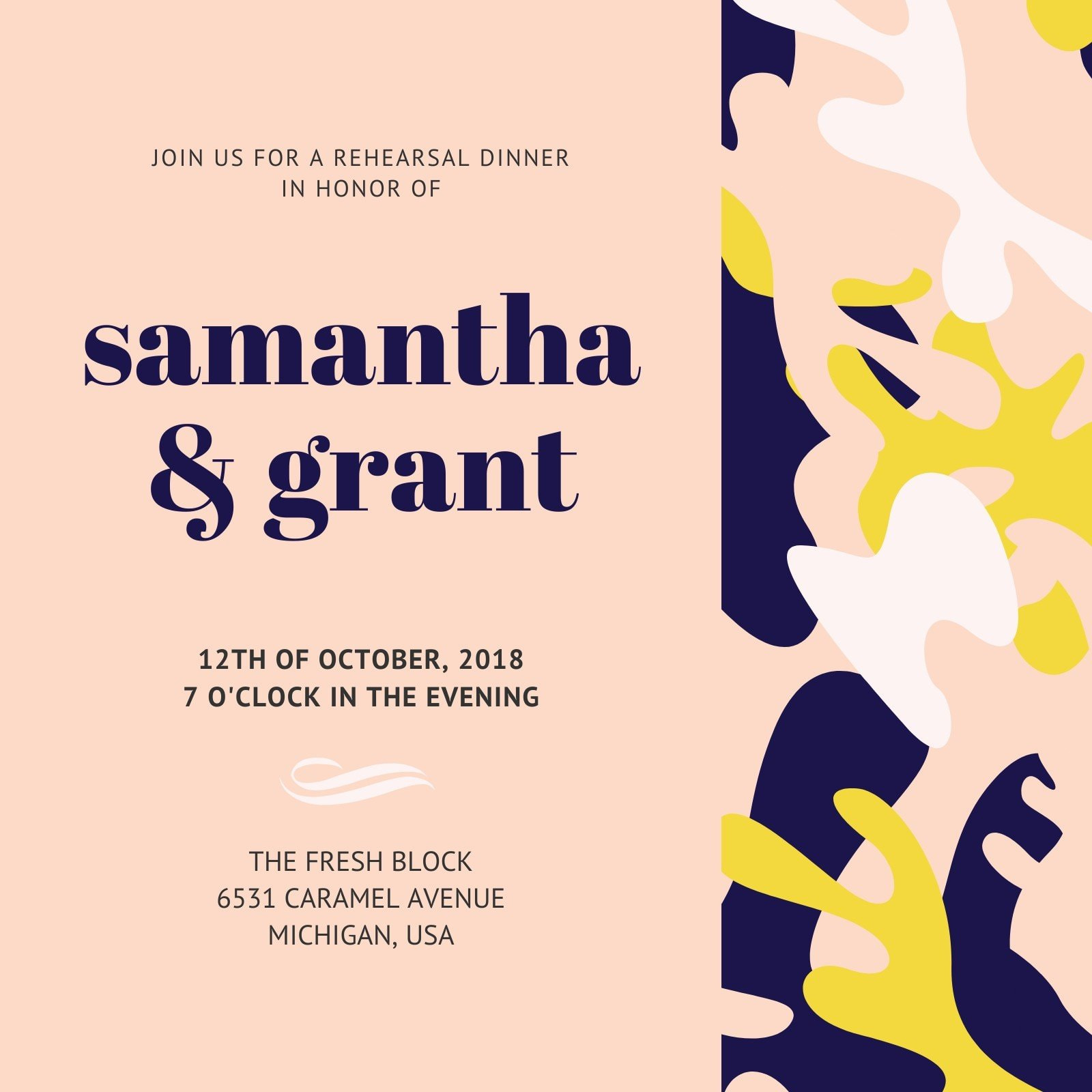 Mass Wedding Rehearsal Dinner Invitations