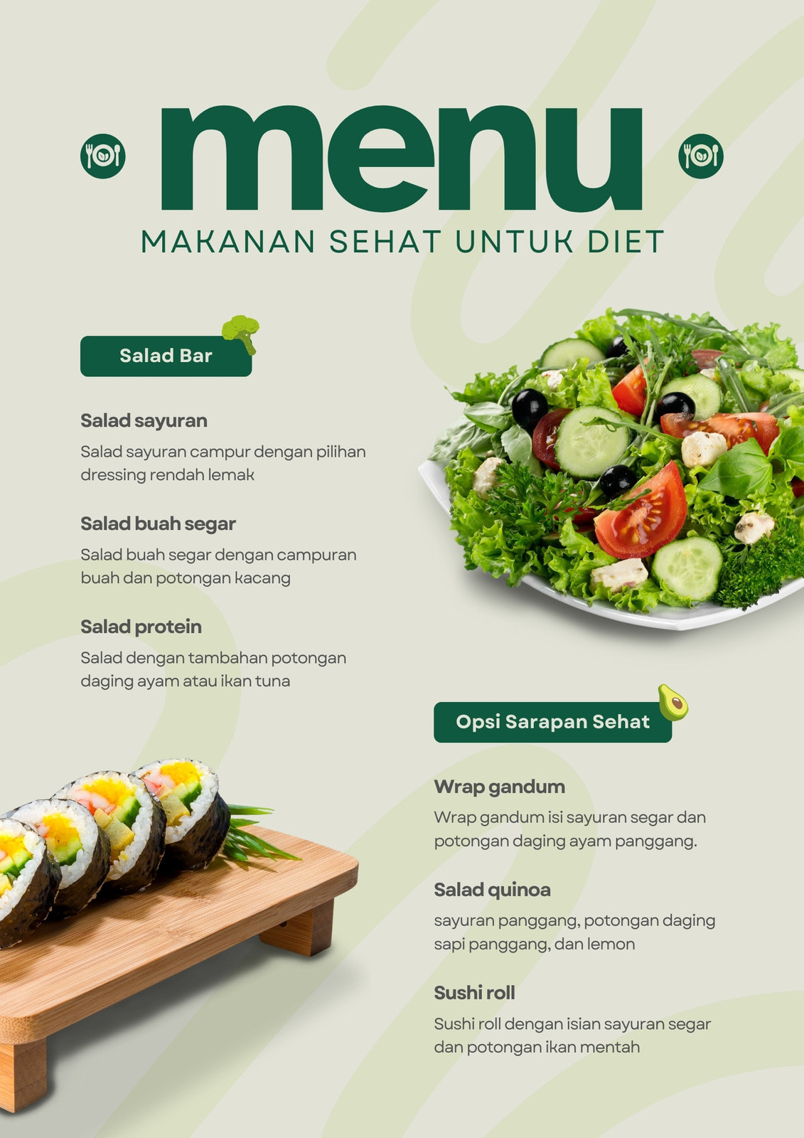 Buat Desain Menu Makanan Sehat yang Bermanfaat - Canva