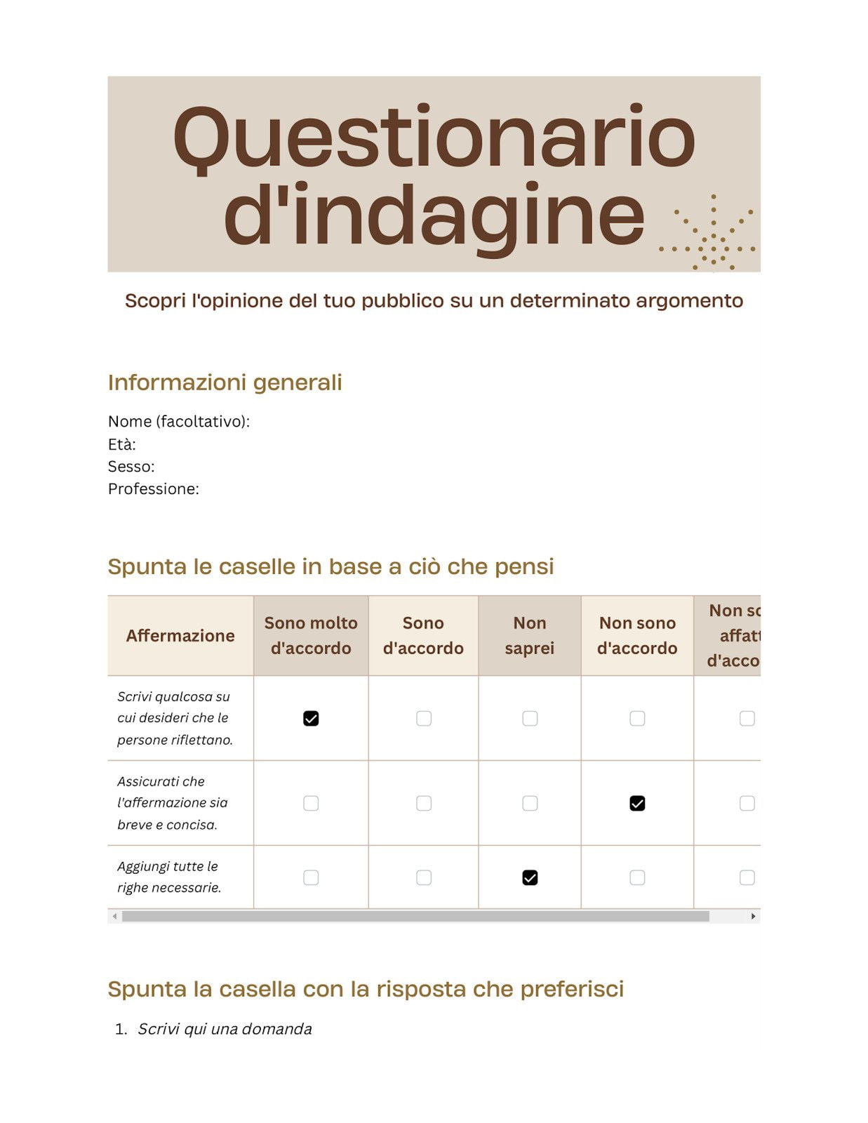 Strumento gratuito per creare questionari online - Crea un questionario ...