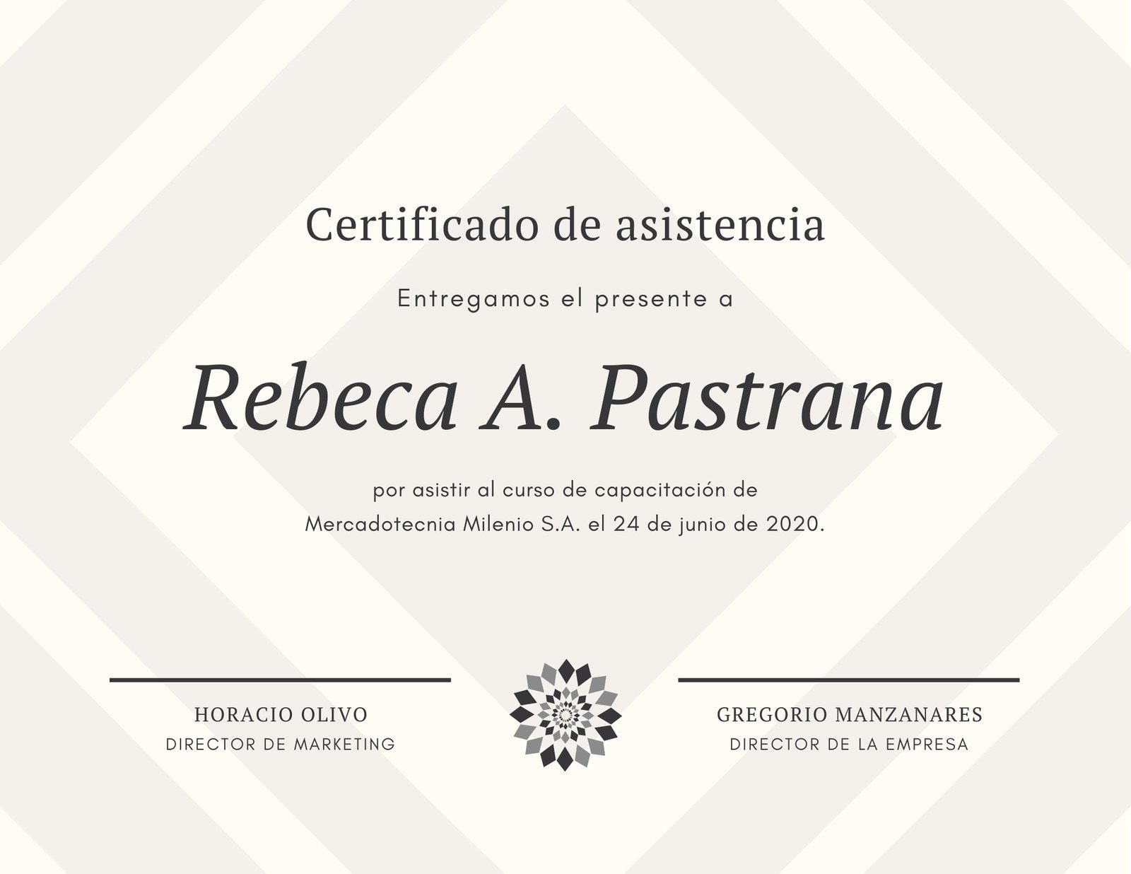 Modelo De Certificado De Participacion