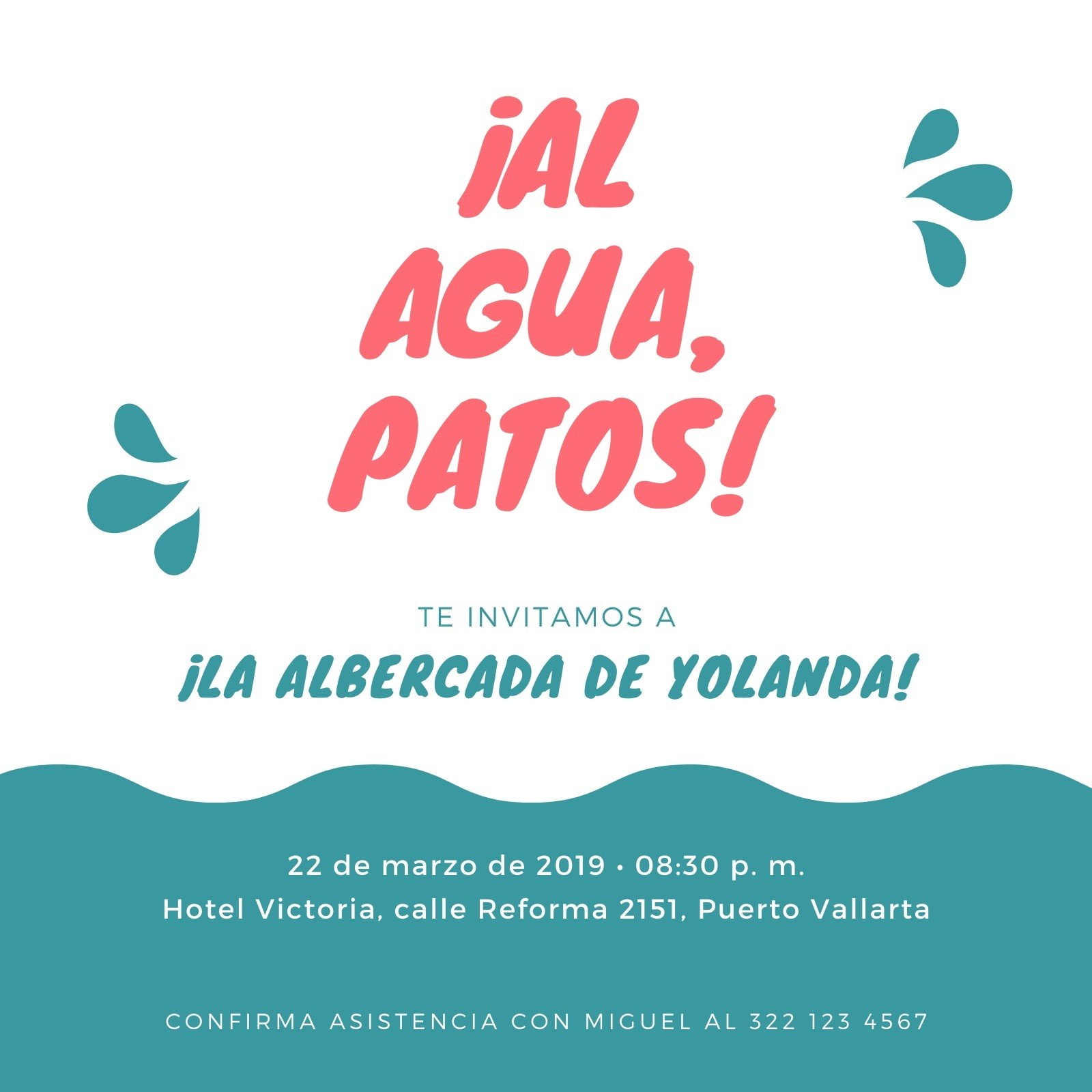 Invitaciones Para Fiesta En La Piscina Para Quinceañeras