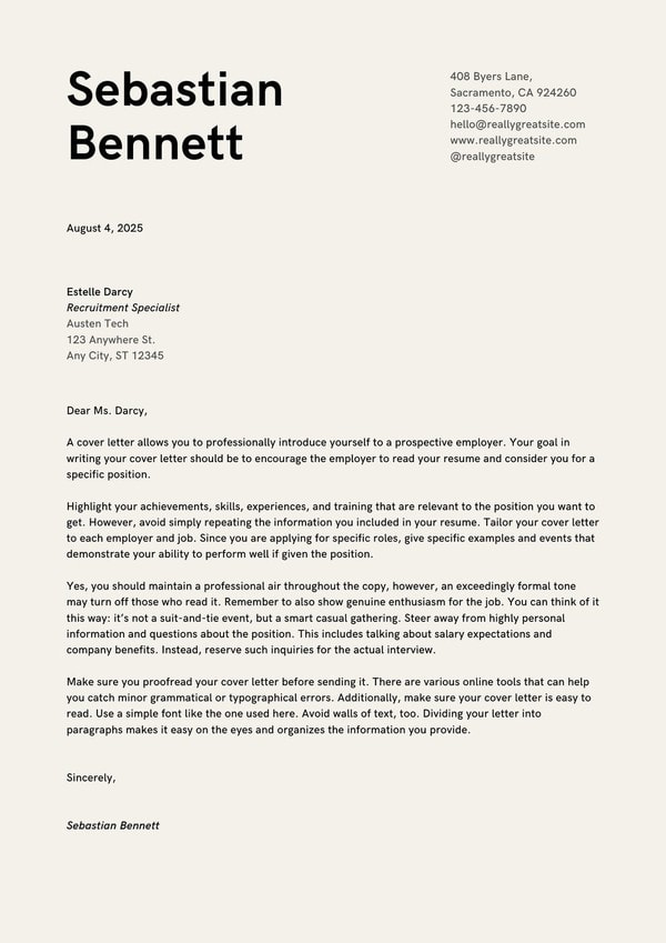 Preparing A Cover Letter