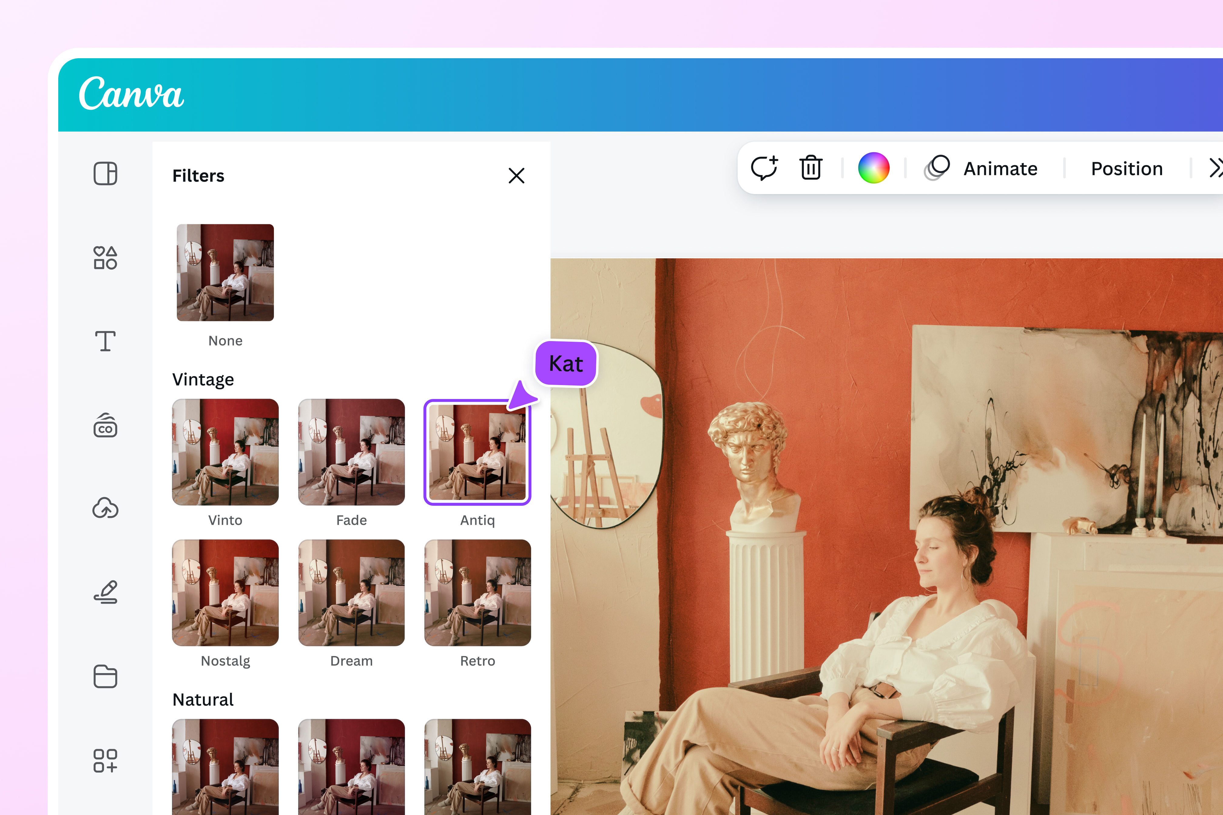 Vintage Filter-Effekt auf Fotos anwenden | Retro Filter | Canva